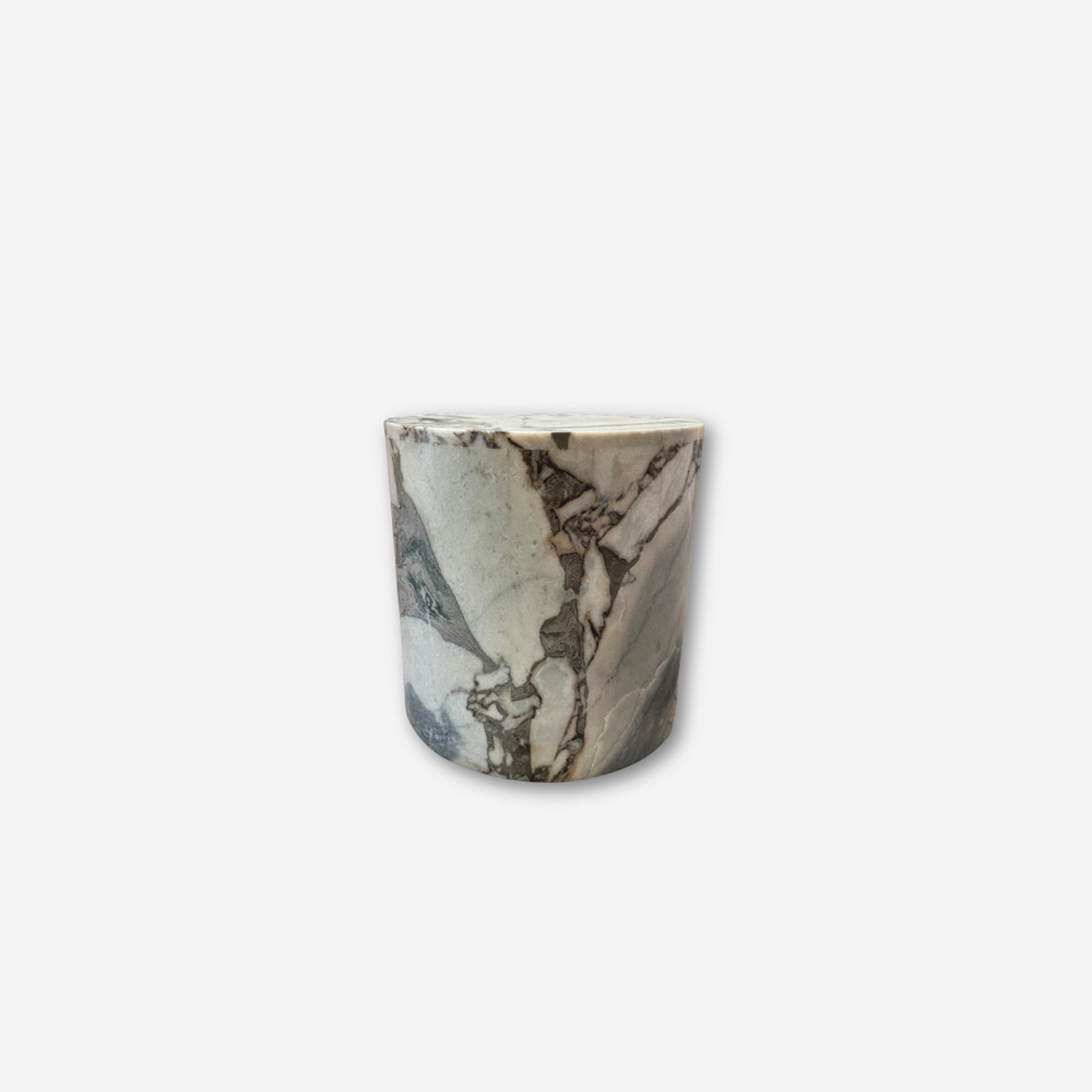 Rounded Side Table - Milky Blue Marble 2 | Natural Stone Co. | ArchiPro NZ