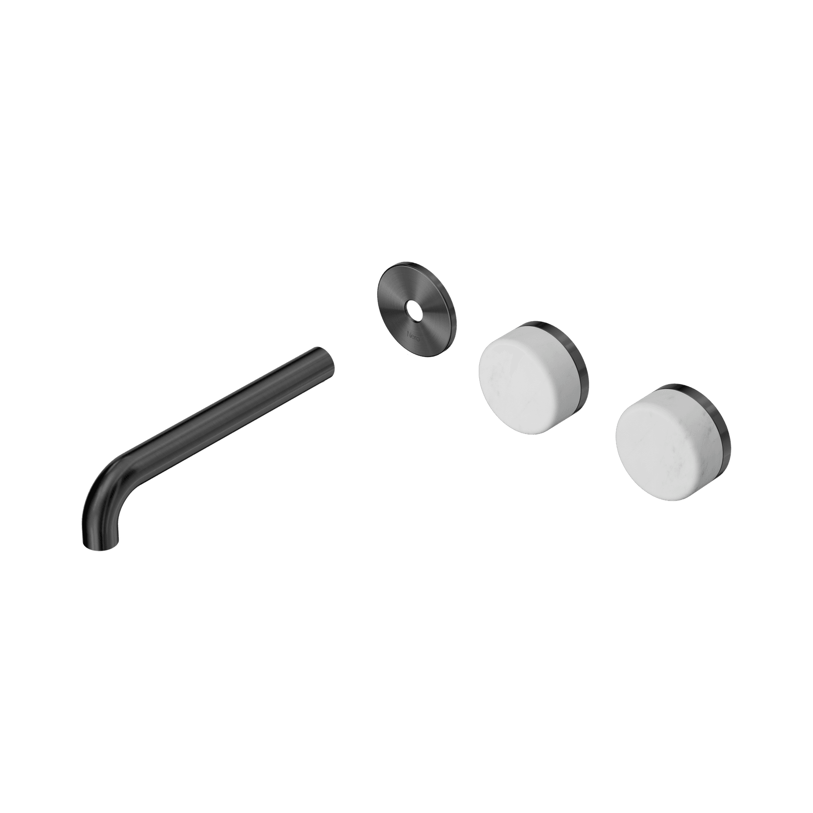 Serenity Wall Basin 185mm Offspout + Carrara Handle Gun Metal | ArchiPro NZ