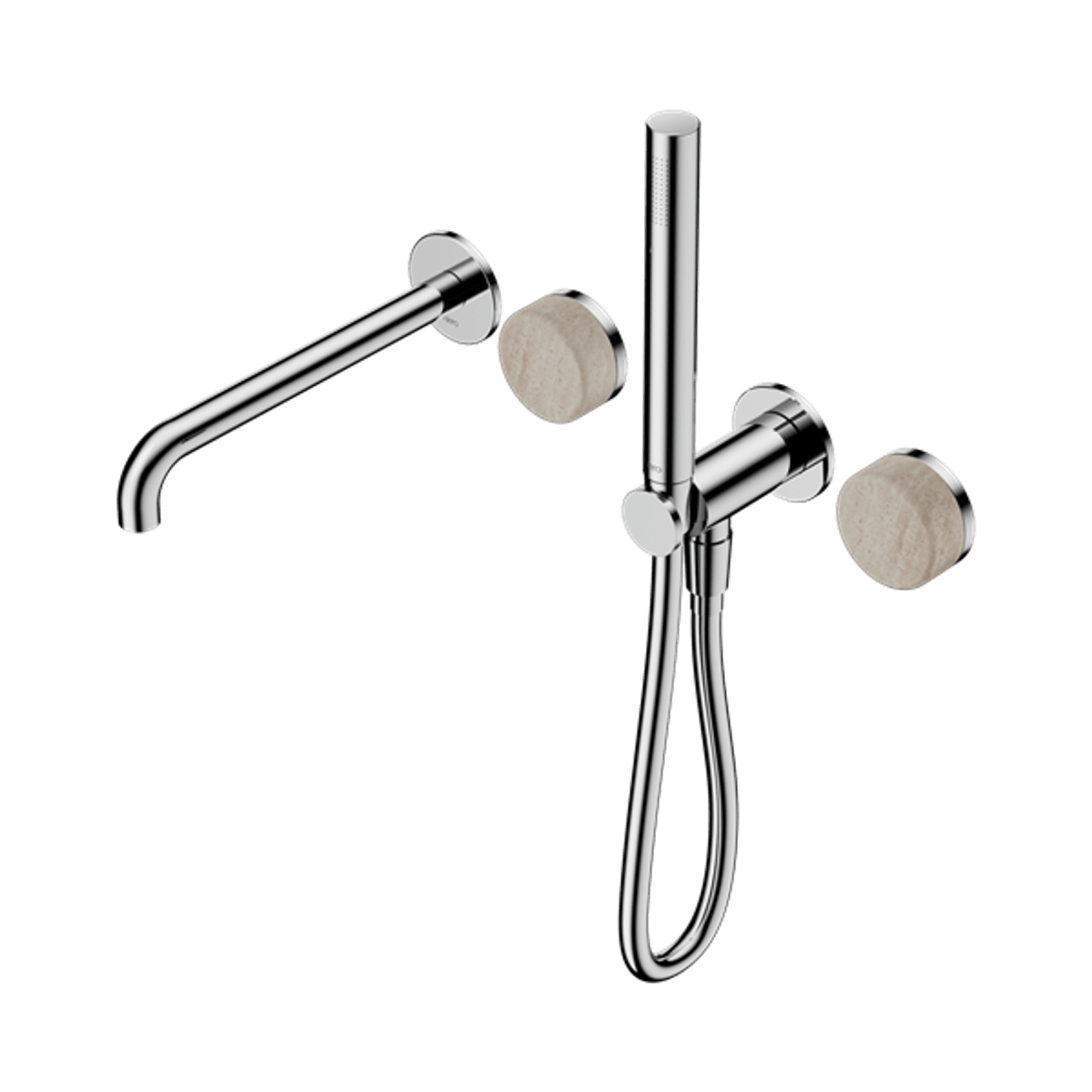 Serenity Shower System Spout Rome Travertine Handle And Slim Shower ...