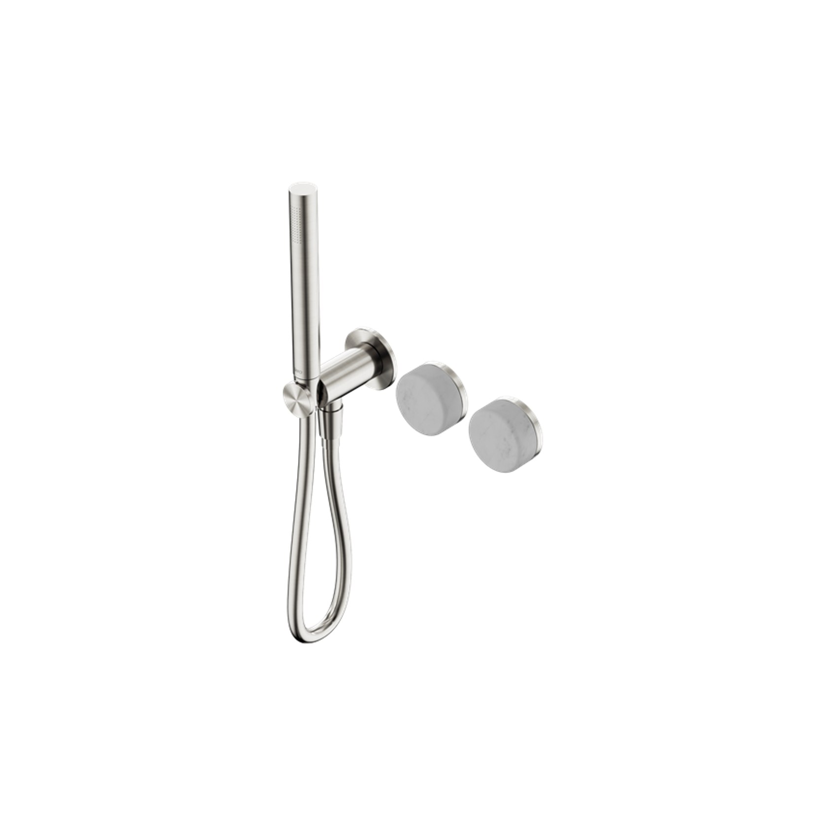 Serenity Shower System Carrara Handle And Slim Shower Brushed Nickel ...