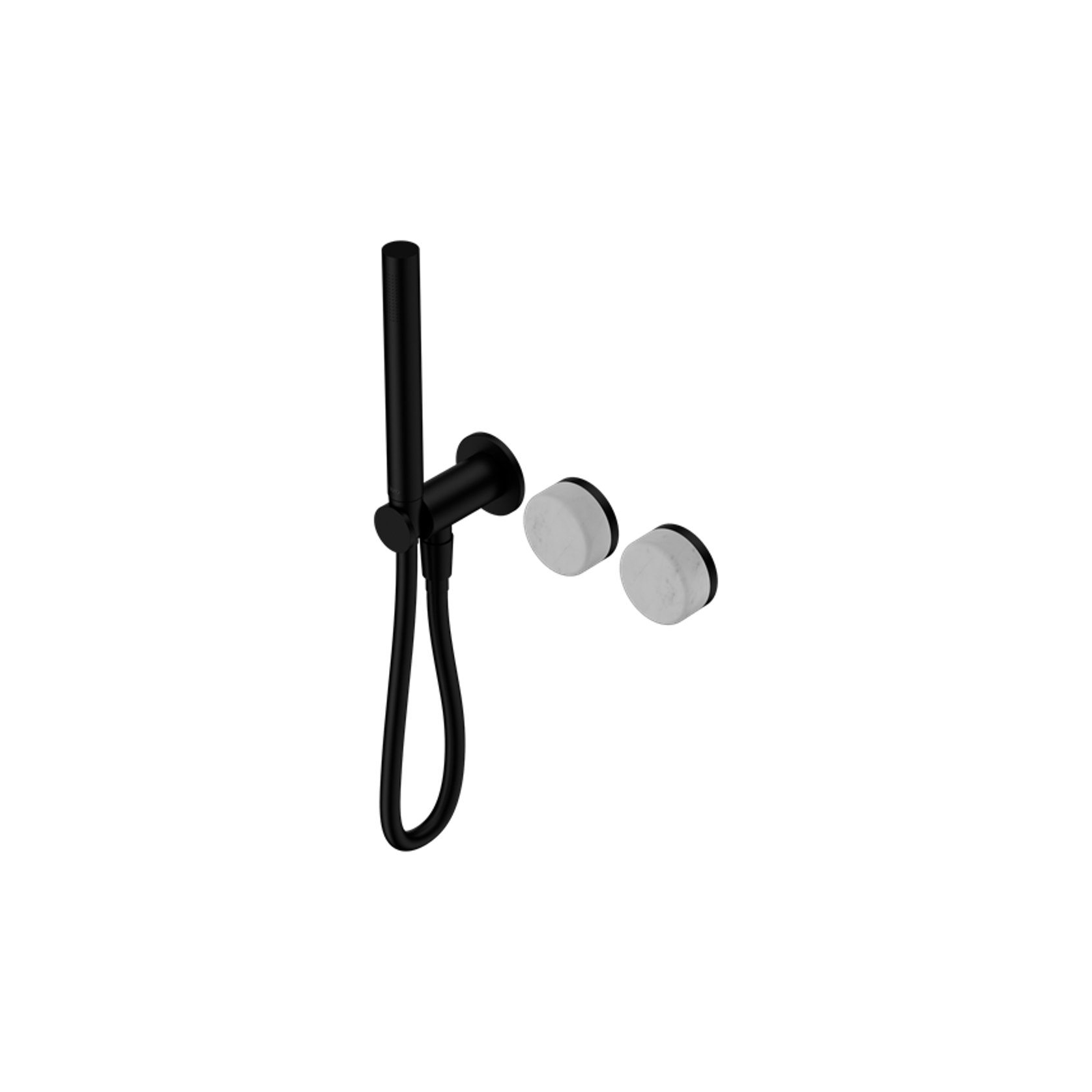 Serenity Shower System Carrara Handle And Slim Shower Matte Black ...