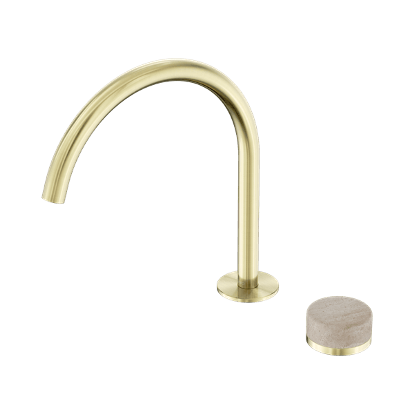 Serenity Bath/Kitchen Mixer Arc Spout Rome Travertine Handle Brushed ...