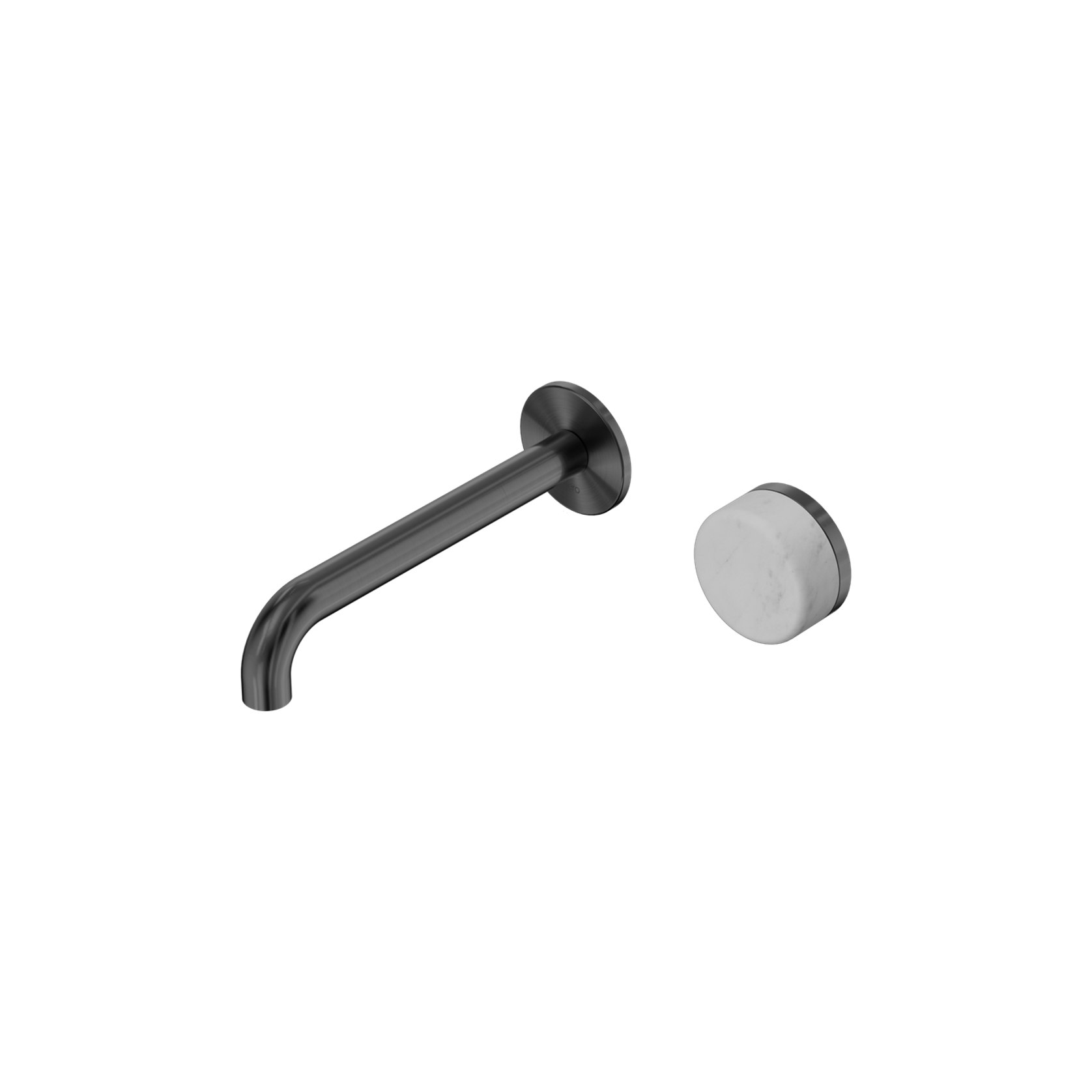 Serenity Wall Basin Mixer 185mm Spout Carrara Handle Gun Metal ...