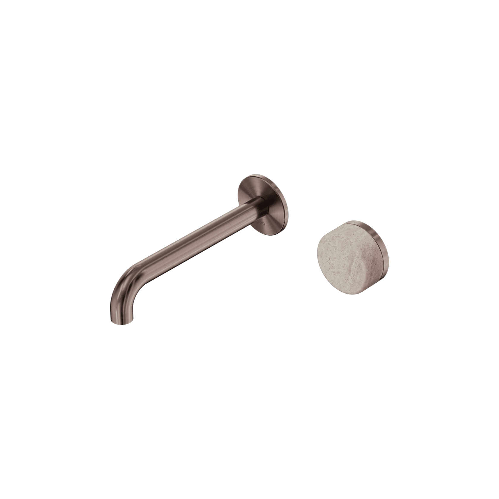 Serenity Wall Basin Mixer 220mm Spout Rome Travertine Handle Brushed ...