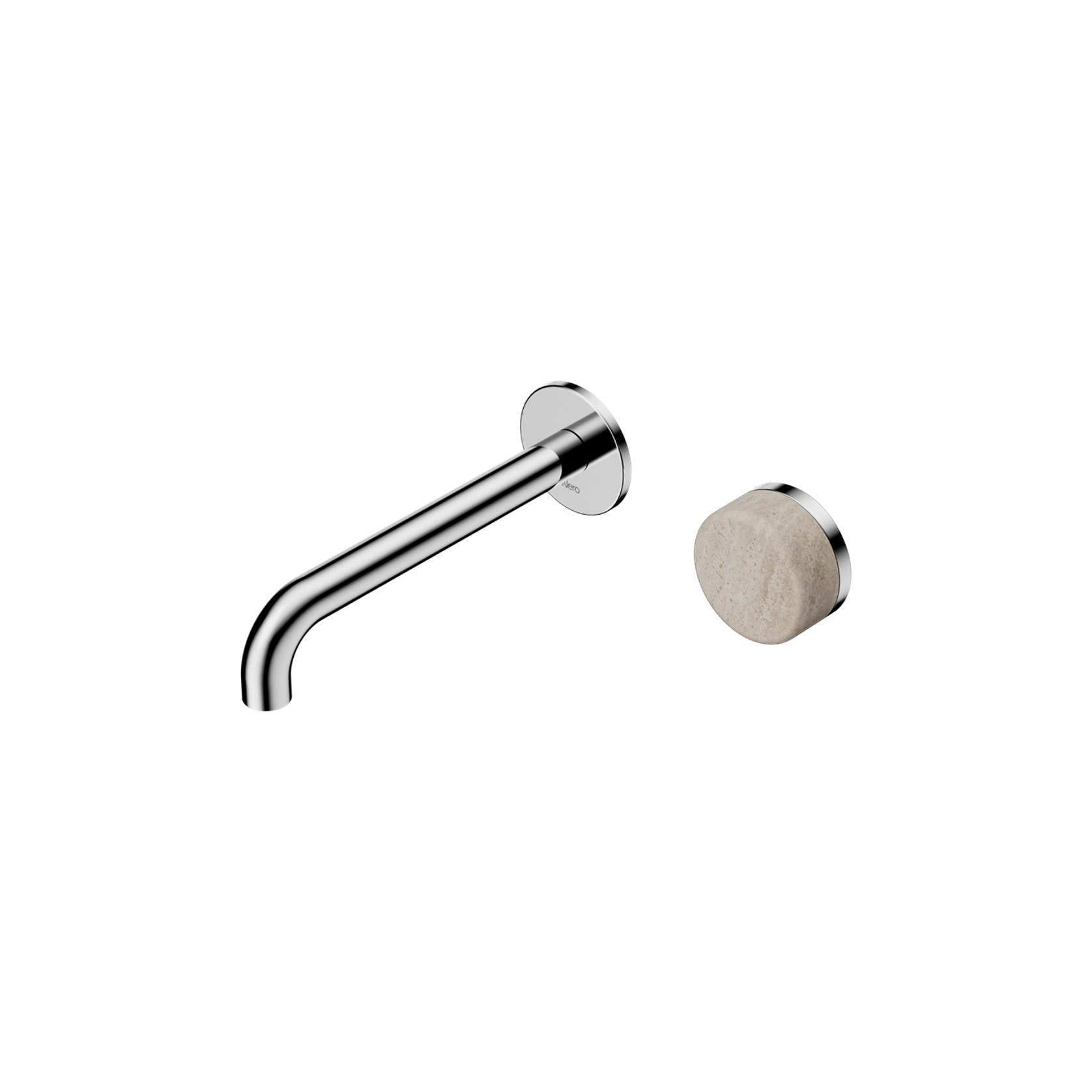 Serenity Wall Basin Mixer 185mm Spout Rome Travertine Handle Chrome ...