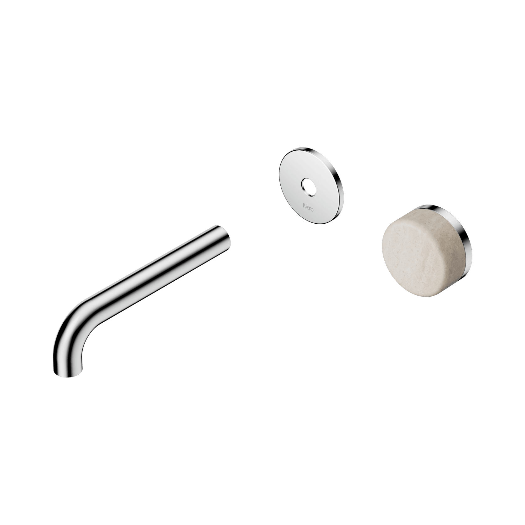 Serenity Wall Basin Mixer 160mm Spout Rome Travertine Handle Chrome ...