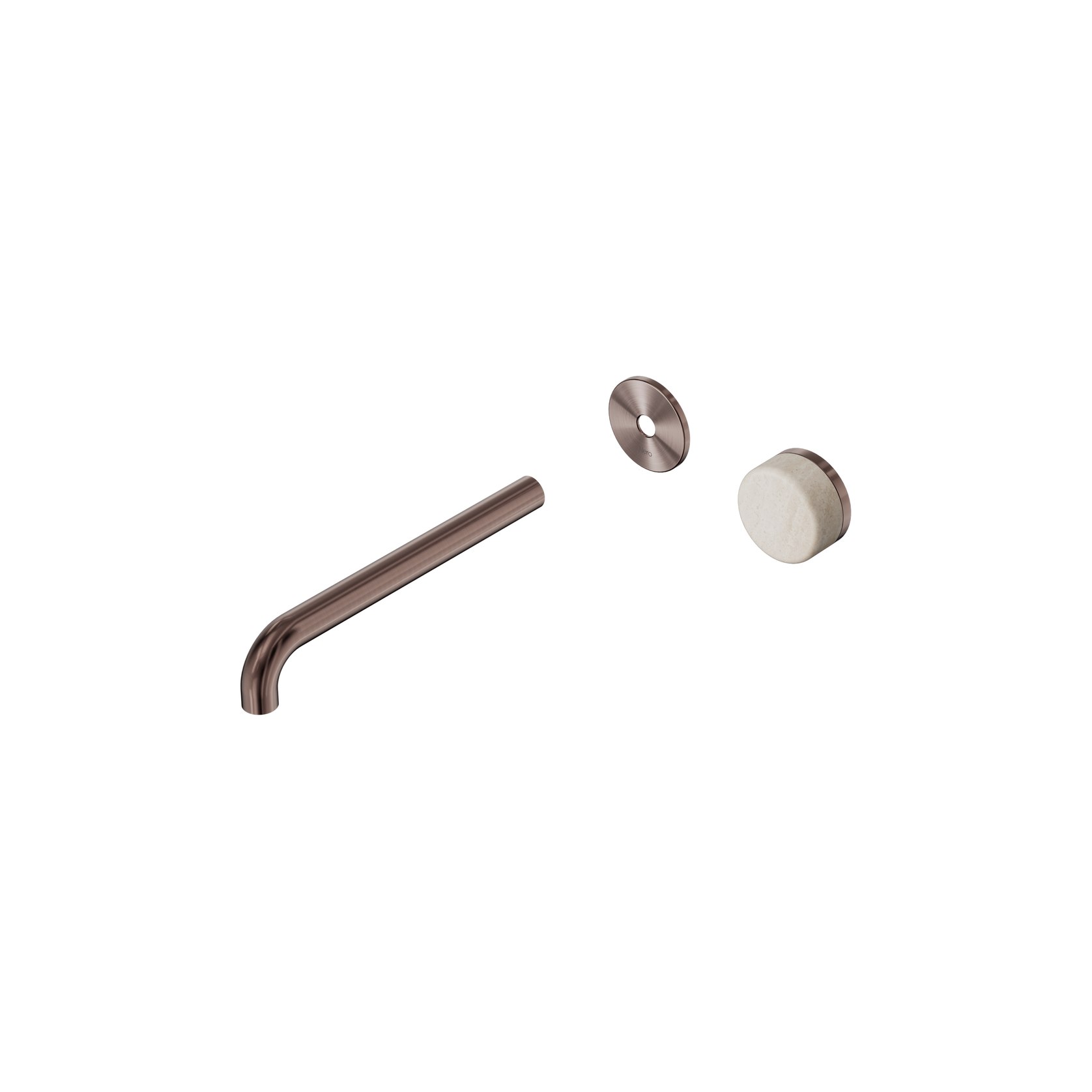 Serenity Wall Basin Mixer 220mm Spout Rome Travertine Handle Brushed ...
