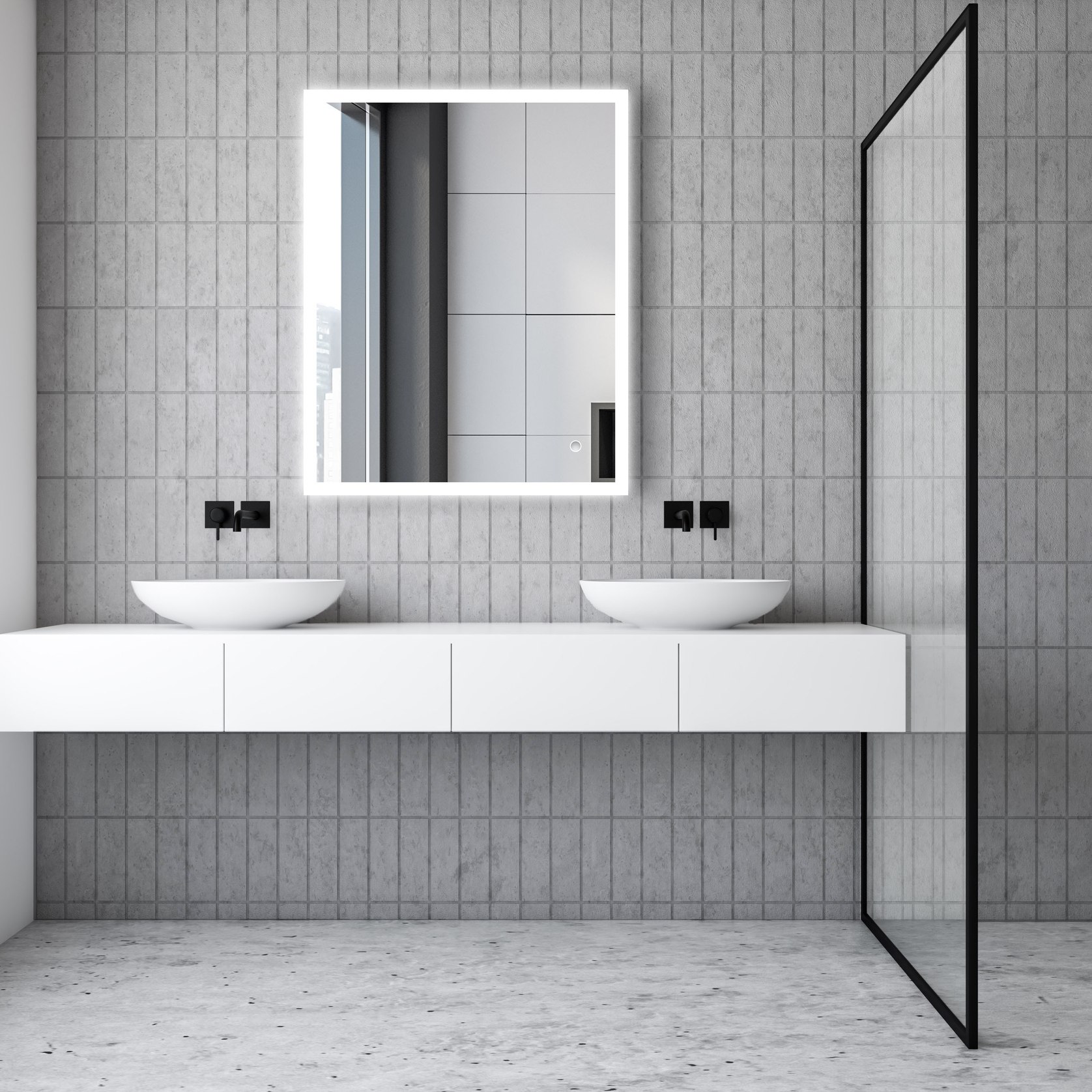LED Frost Light Mirror with Demister | ArchiPro NZ