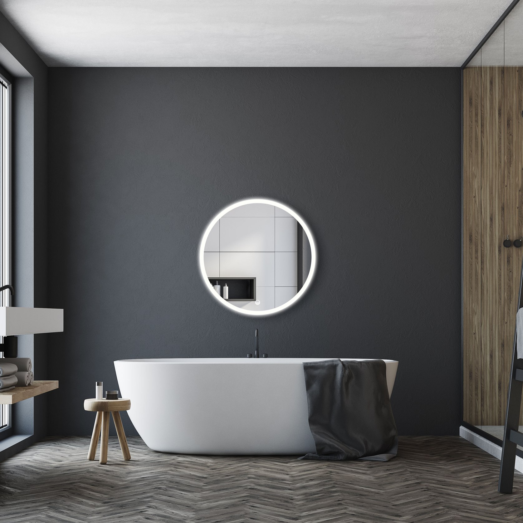 Frost LED Round Mirror with Demister | ArchiPro NZ