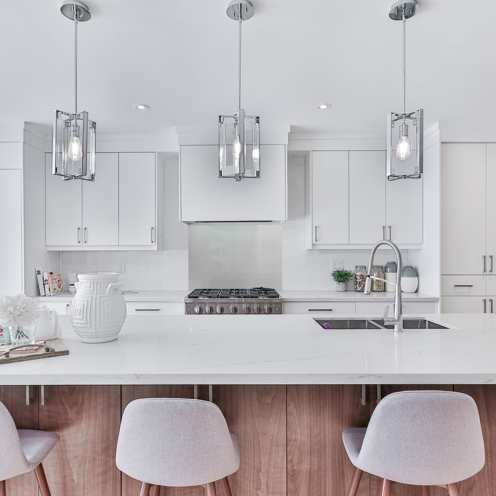 Metallic Silver Glass Splashback | ArchiPro NZ