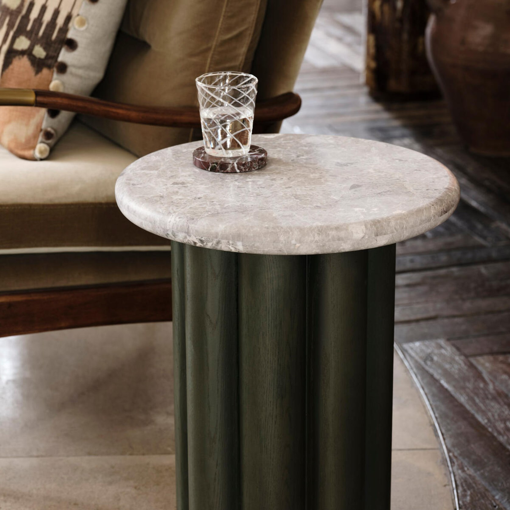 Soho Home | Radcott Side Table | Grey Emperador | ArchiPro NZ