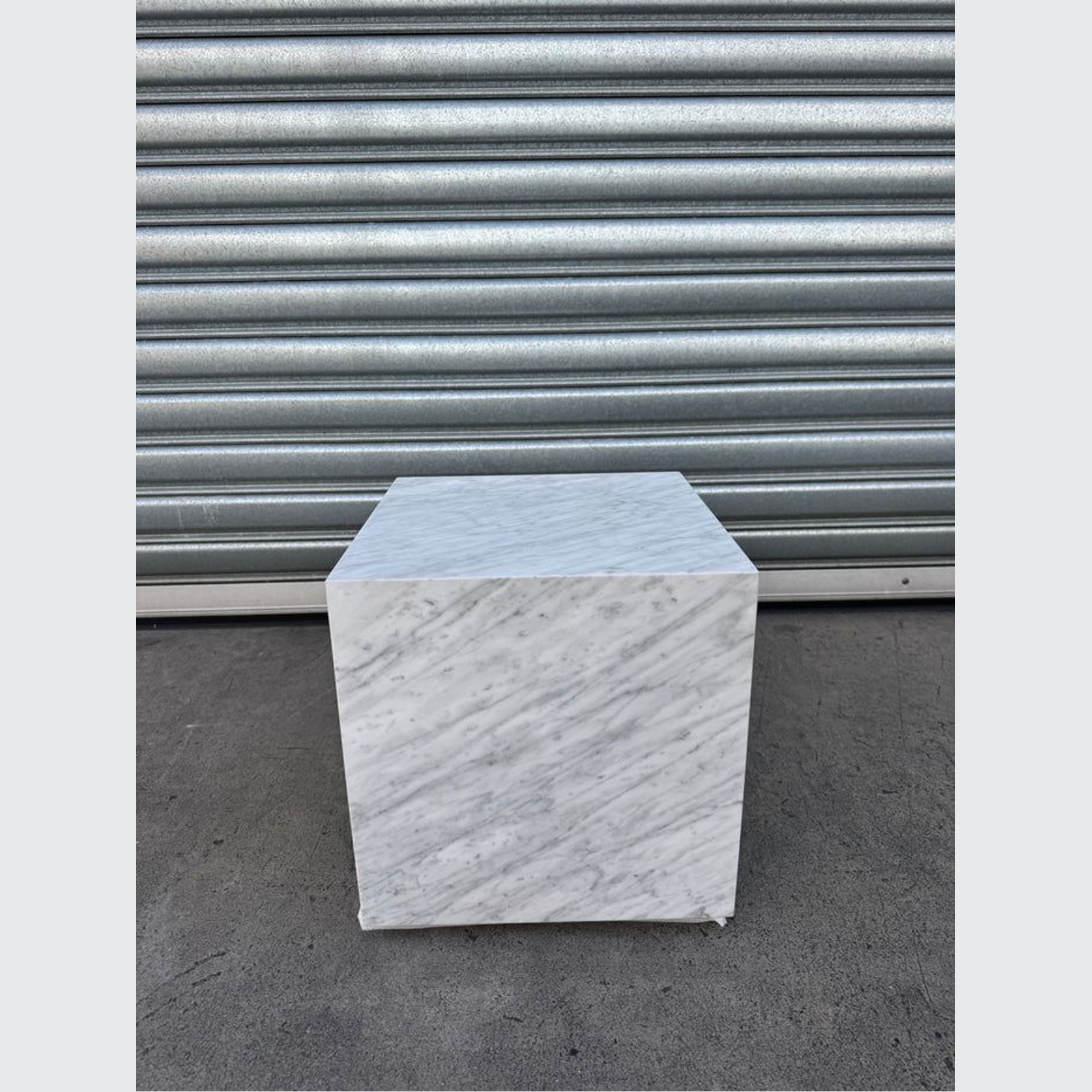 Cube Side Table - Carrara Marble | Natural Stone Co. | ArchiPro NZ