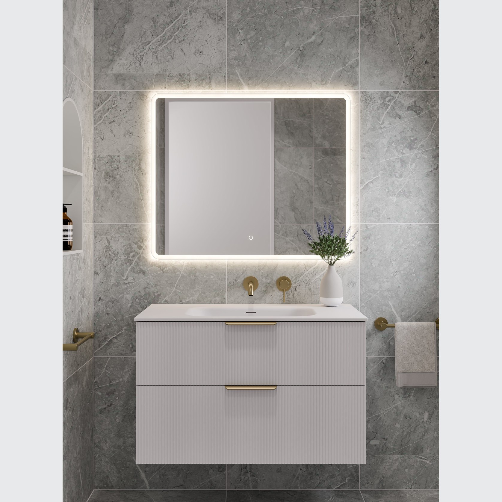 Lineare 900 Pillar 2 Drawer Vanity | ArchiPro NZ