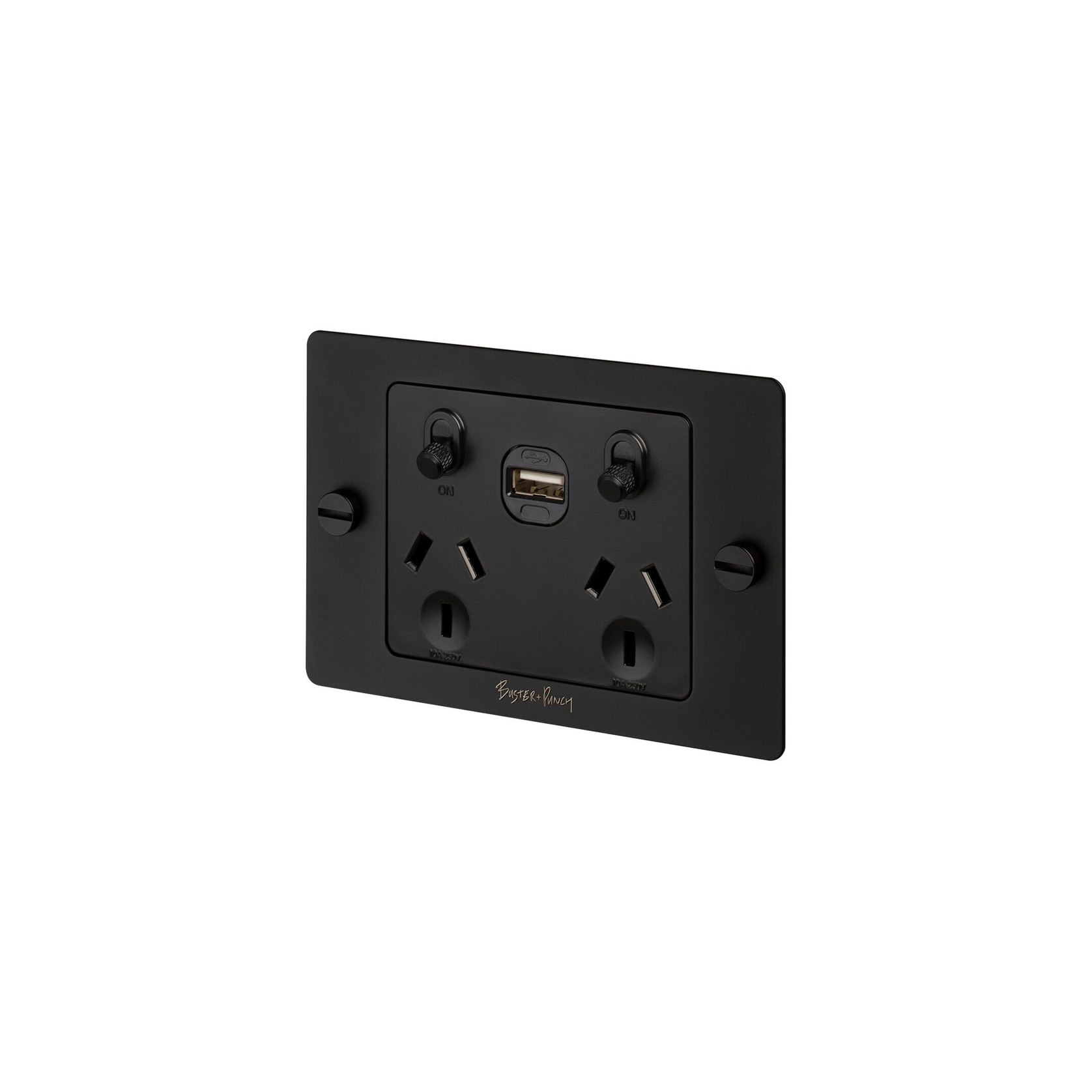 2 Gang GPO Socket Switch + Single USB A | ArchiPro NZ
