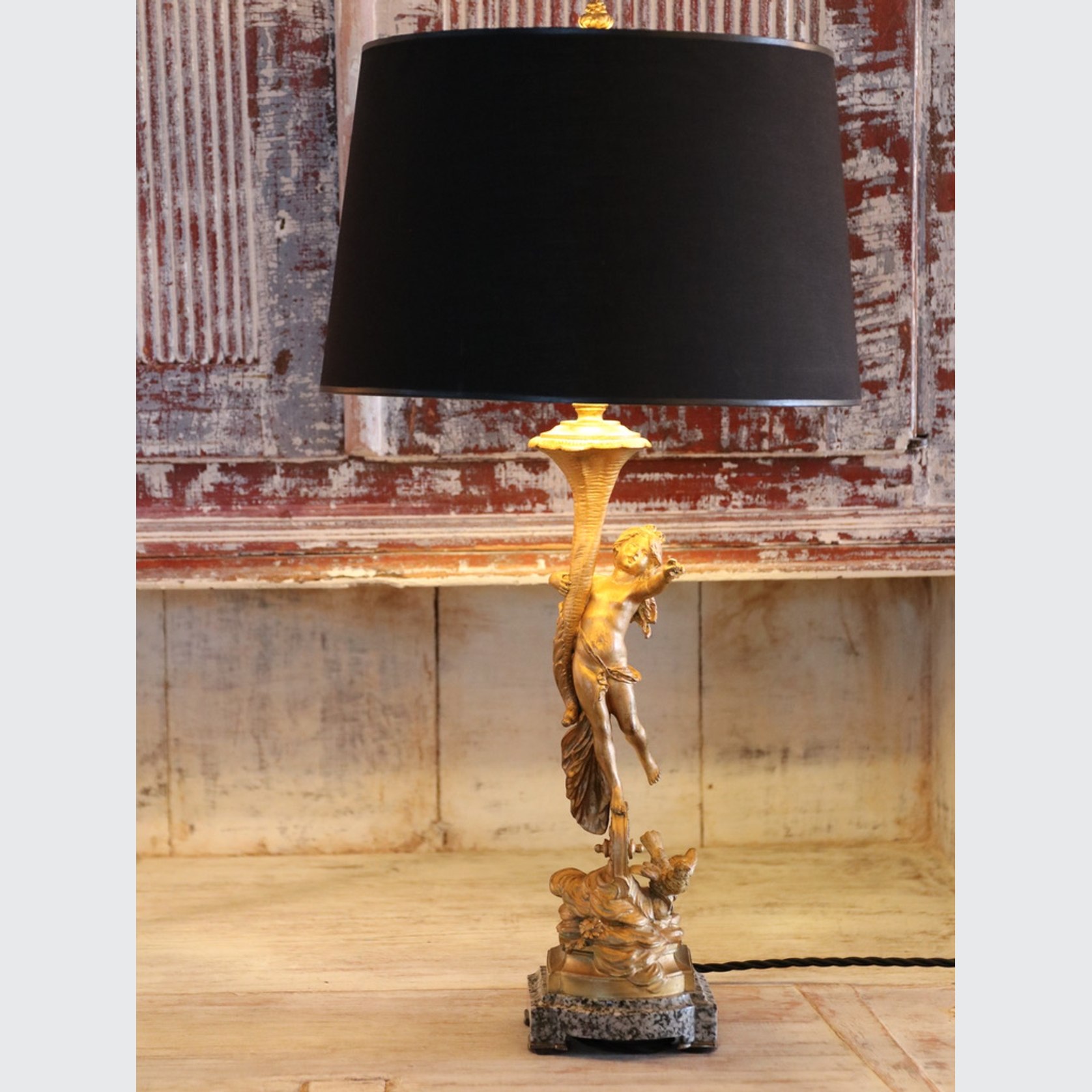 Gilded Bronze Table Lamp | Signed Aig Moreau | ArchiPro NZ