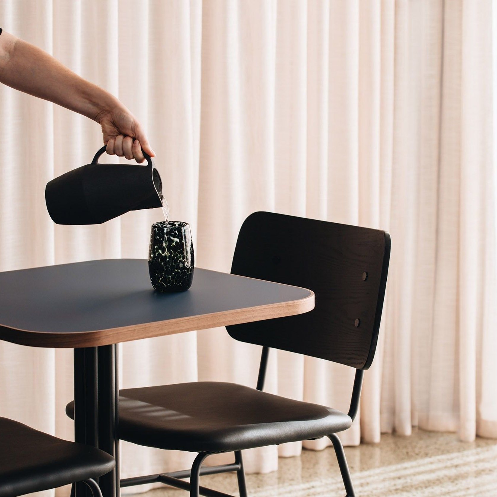 Square Timber Edged Laminate Top With Rounded Corners | ArchiPro NZ