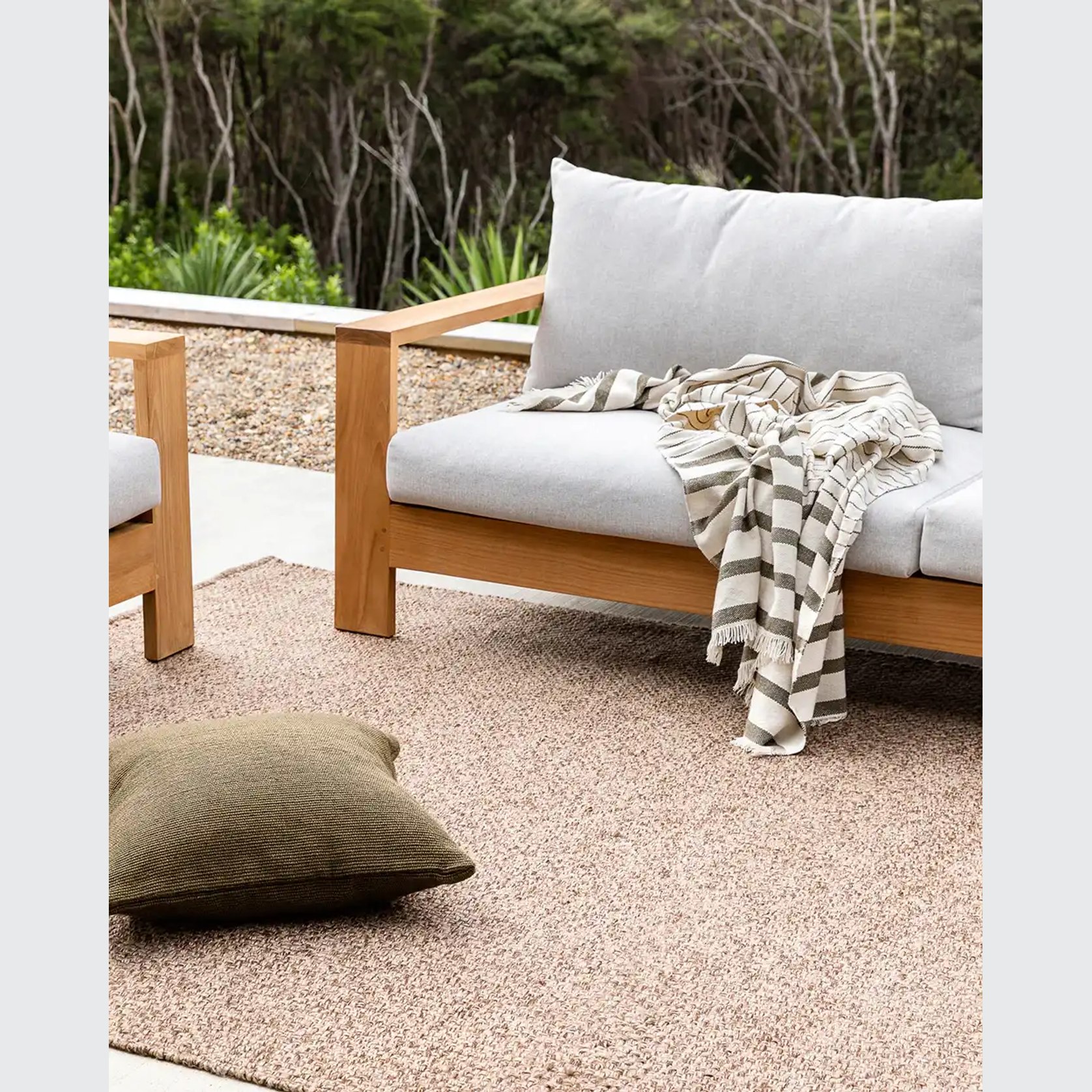 Baya Burleigh Floor Rug - Teak | Indoor or Outdoor | ArchiPro NZ