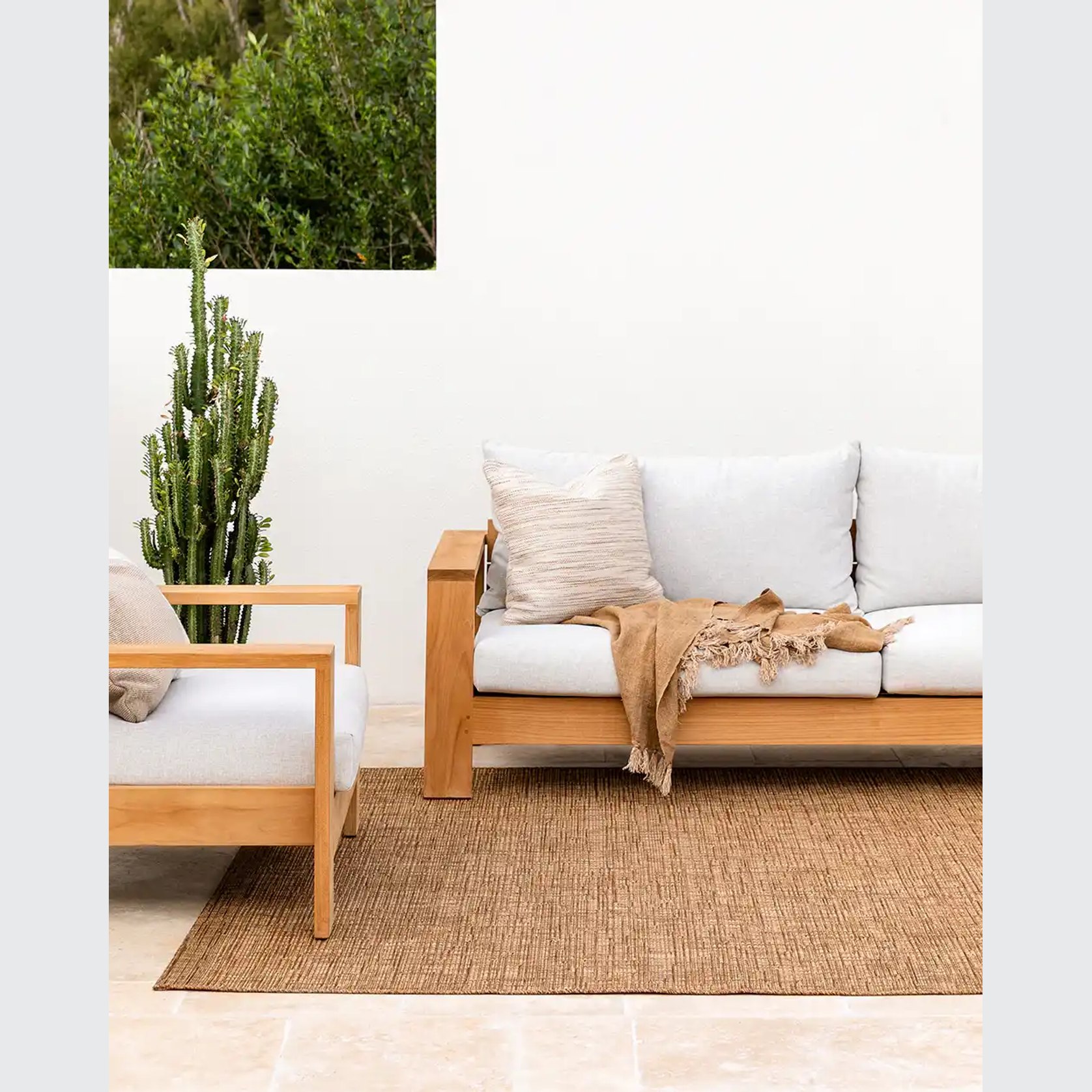 Baya Noumea Floor Rug - Teak | Indoor or Outdoor | ArchiPro NZ