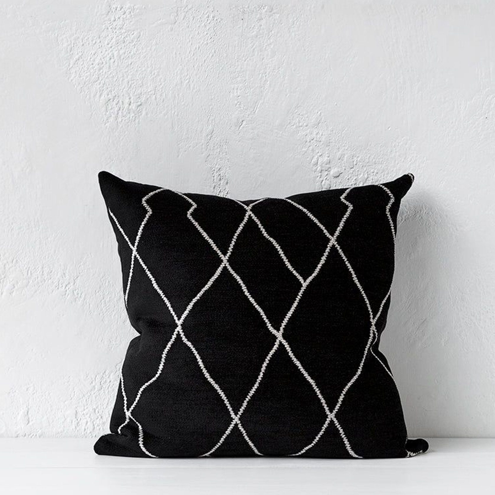 Berba Cushion / Feather Inner / Black | ArchiPro NZ
