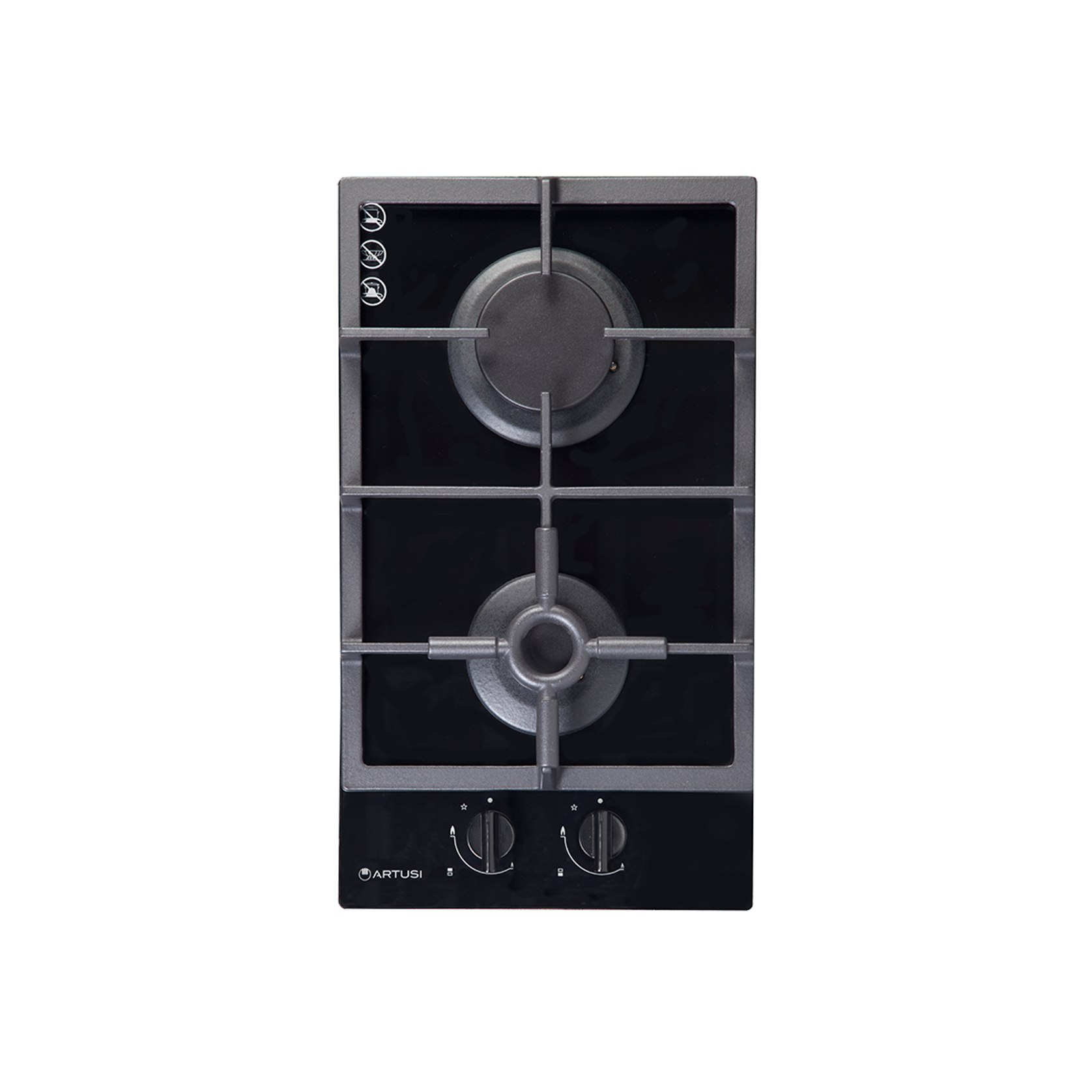Artusi 30cm Domino Dual Gas Cooktop - With Cast Iron Trivet in Black ...