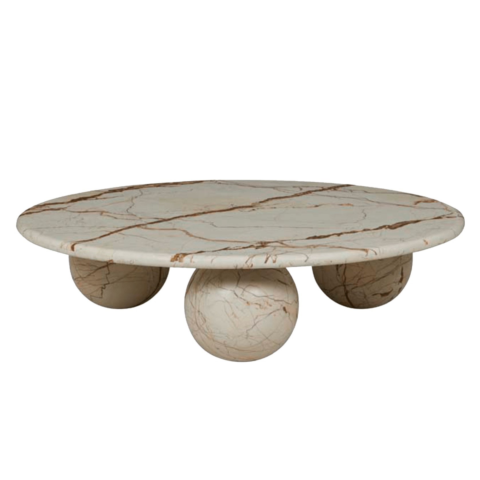 Atlas Sphere Coffee Table - Brown Vein Marble | ArchiPro NZ