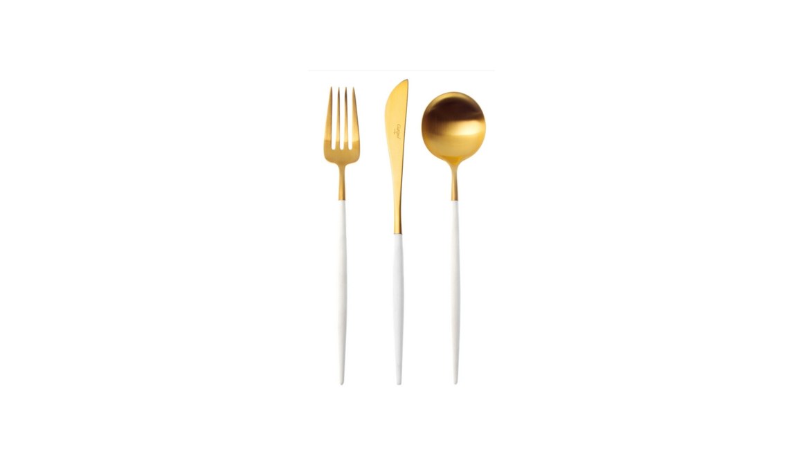 Goa White & Matt Gold 58 Piece Cutlery Set | ArchiPro NZ