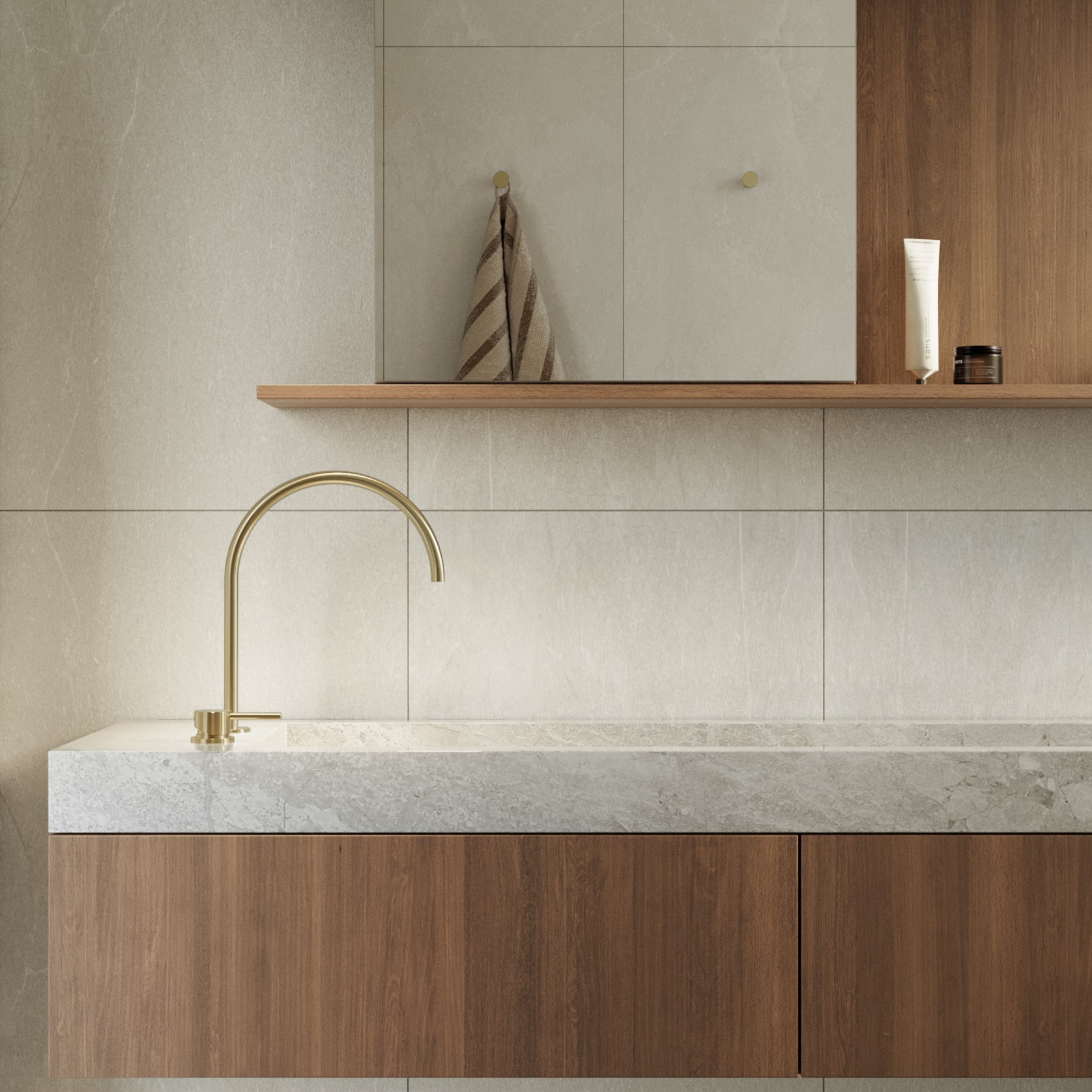 Elysian Bench-Mounted Mixer | Brushed Brass | ArchiPro NZ