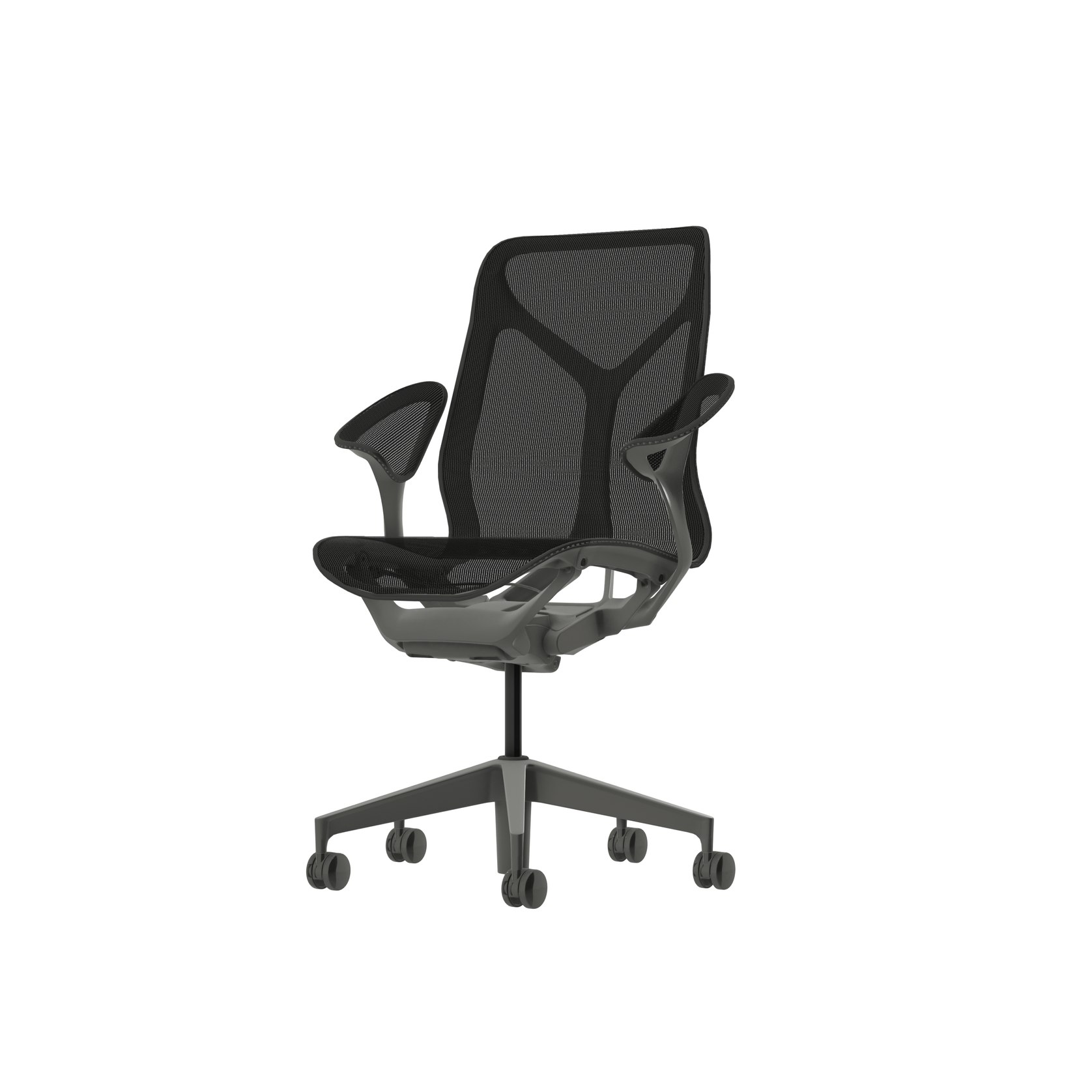 Cosm Mid Back Leaf Arm Graphite | ArchiPro NZ