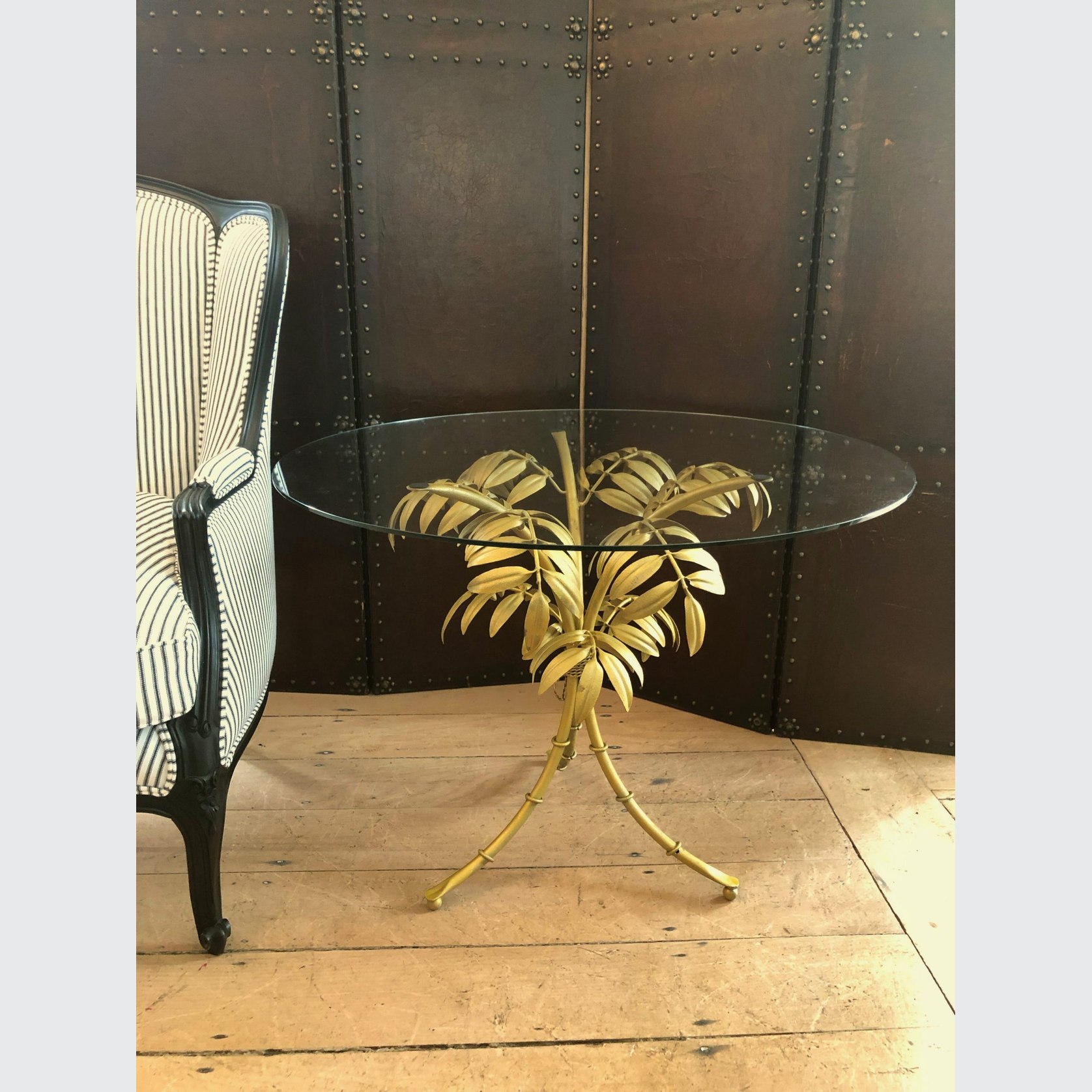 Belgian Hollywood Regency Gilt Bamboo Side Table | ArchiPro NZ