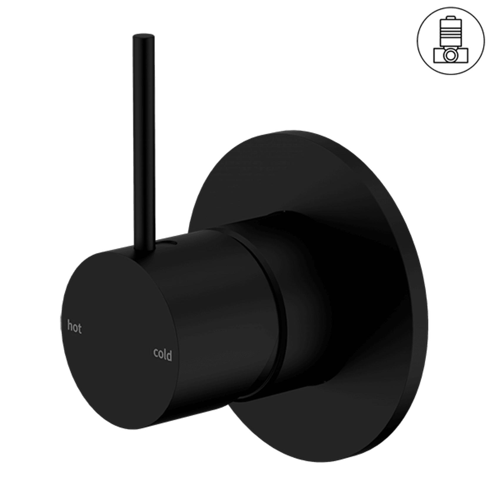 Mecca Shower Mixer Handle Up 80mm Plate Matte Black | ArchiPro NZ
