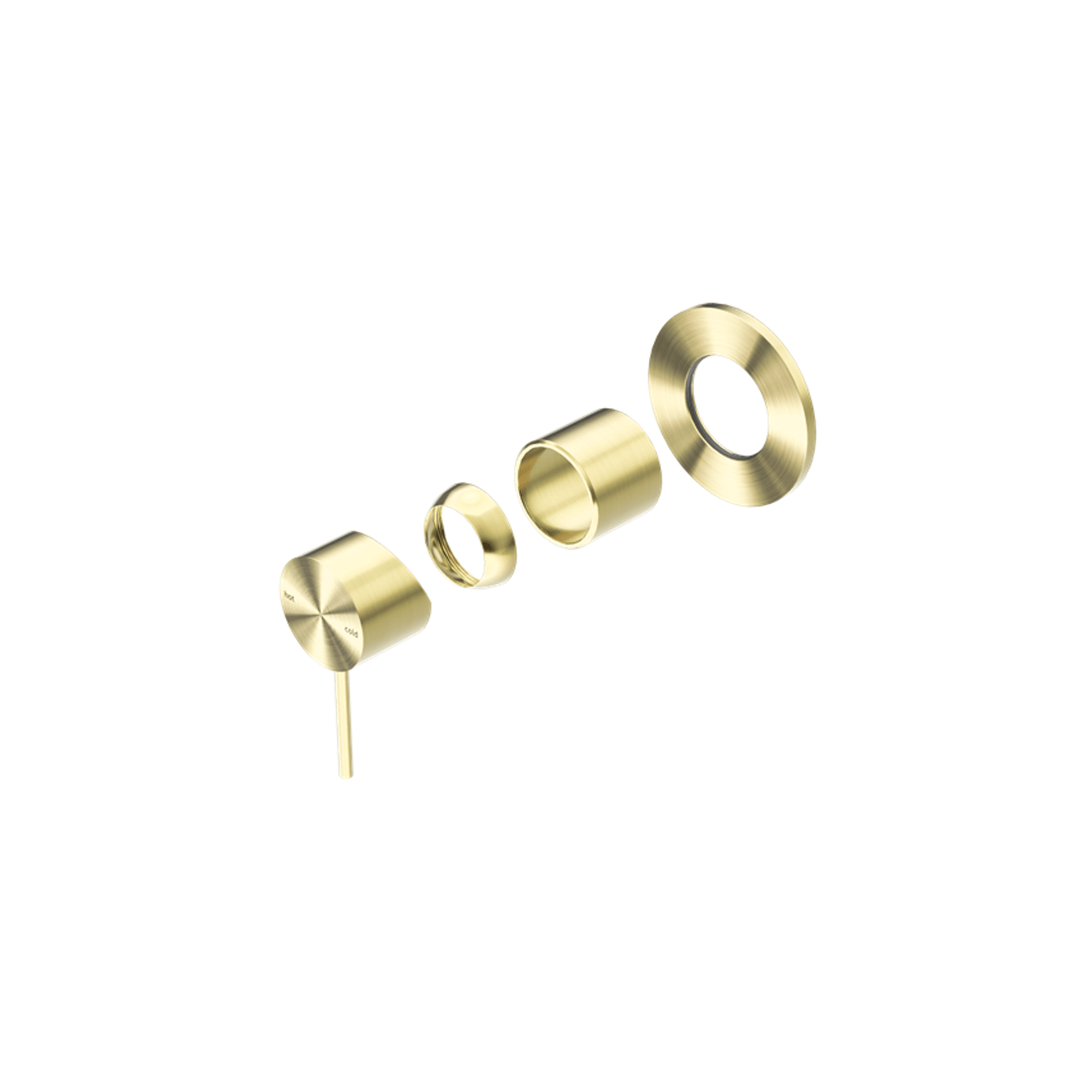 Mecca Shower Mixer 80mm Plate Trim Kits Only Brushed Gold | ArchiPro NZ