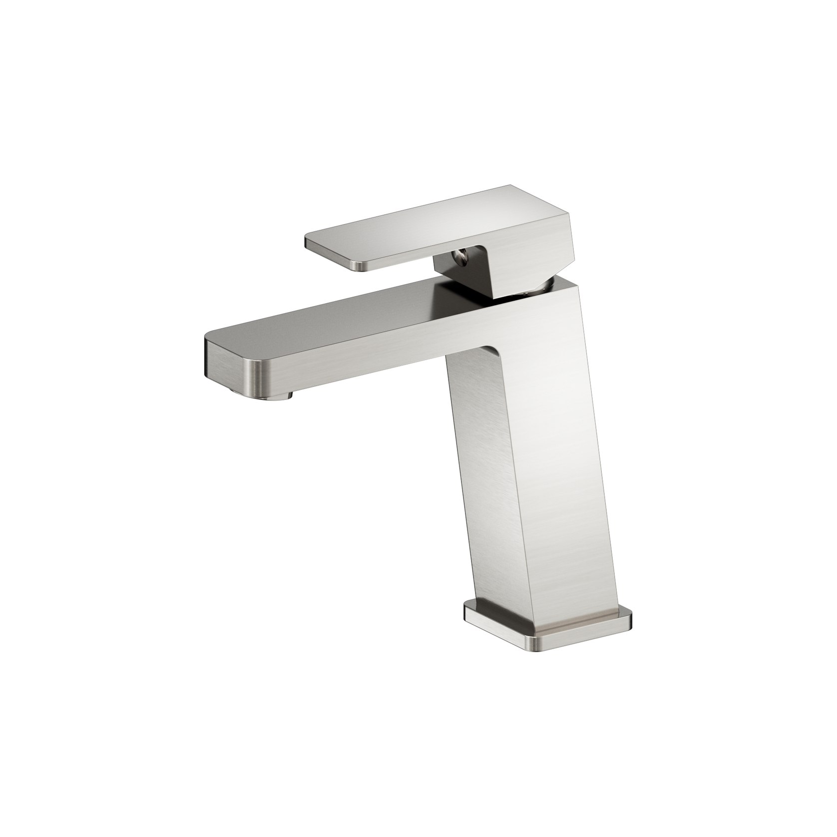 Celia Basin Mixer Angle Spout All Pressure Brushed Nickel | ArchiPro NZ