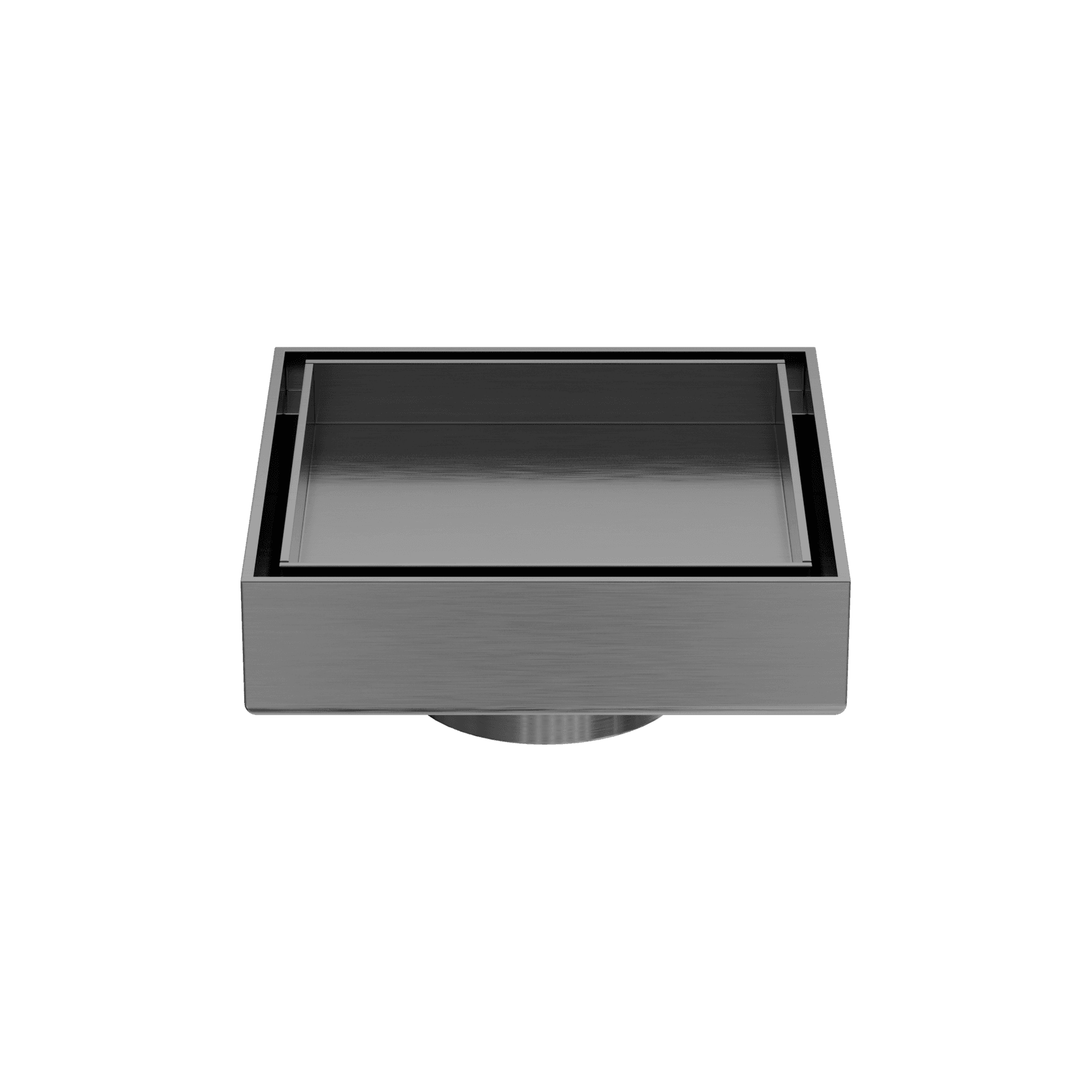 100mm Square Tile Insert Floor Waste 50mm Outlet Gun Metal | ArchiPro NZ