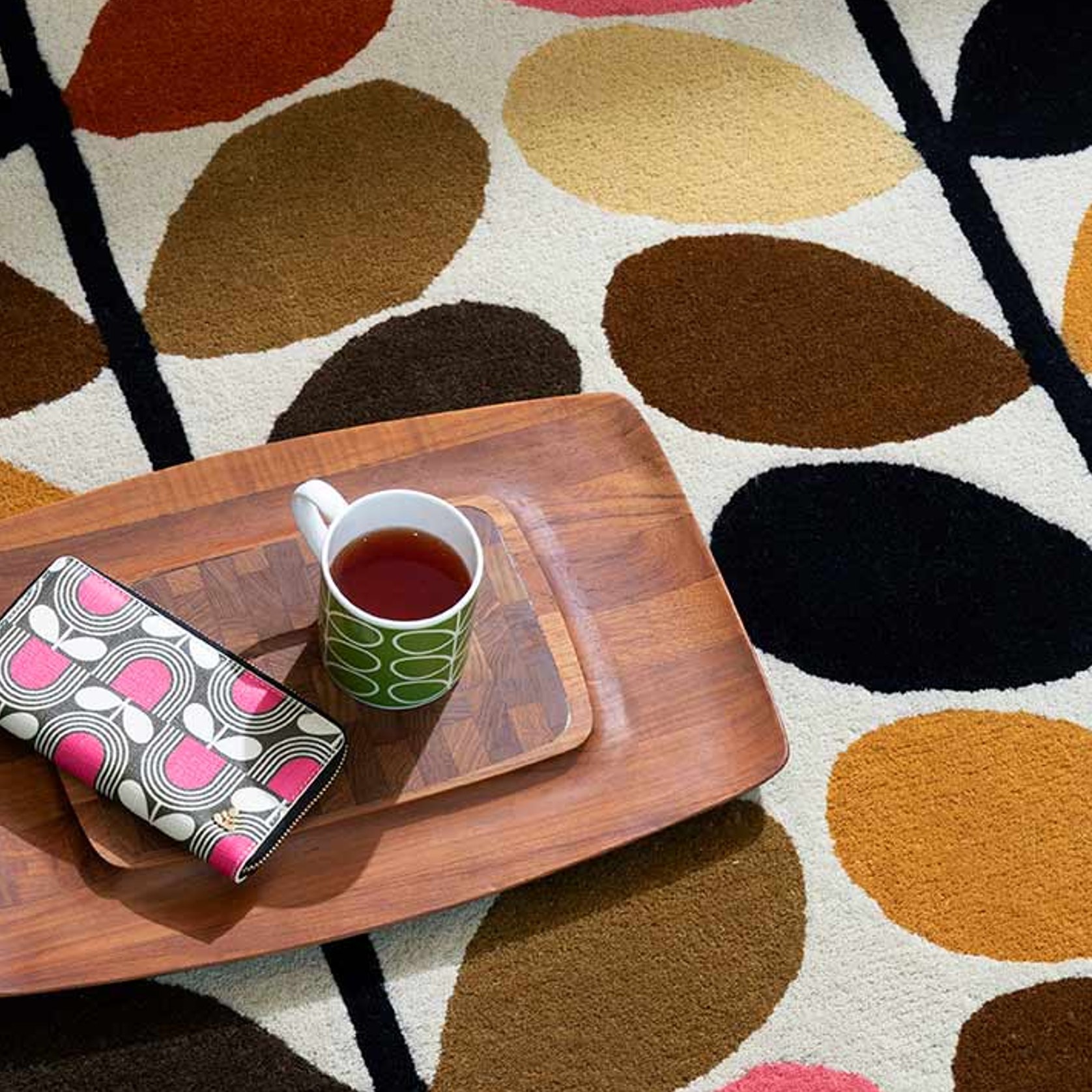 Orla Kiely Multi Stem Rug - Autumn | 100% Wool Designer Floor Rug ...