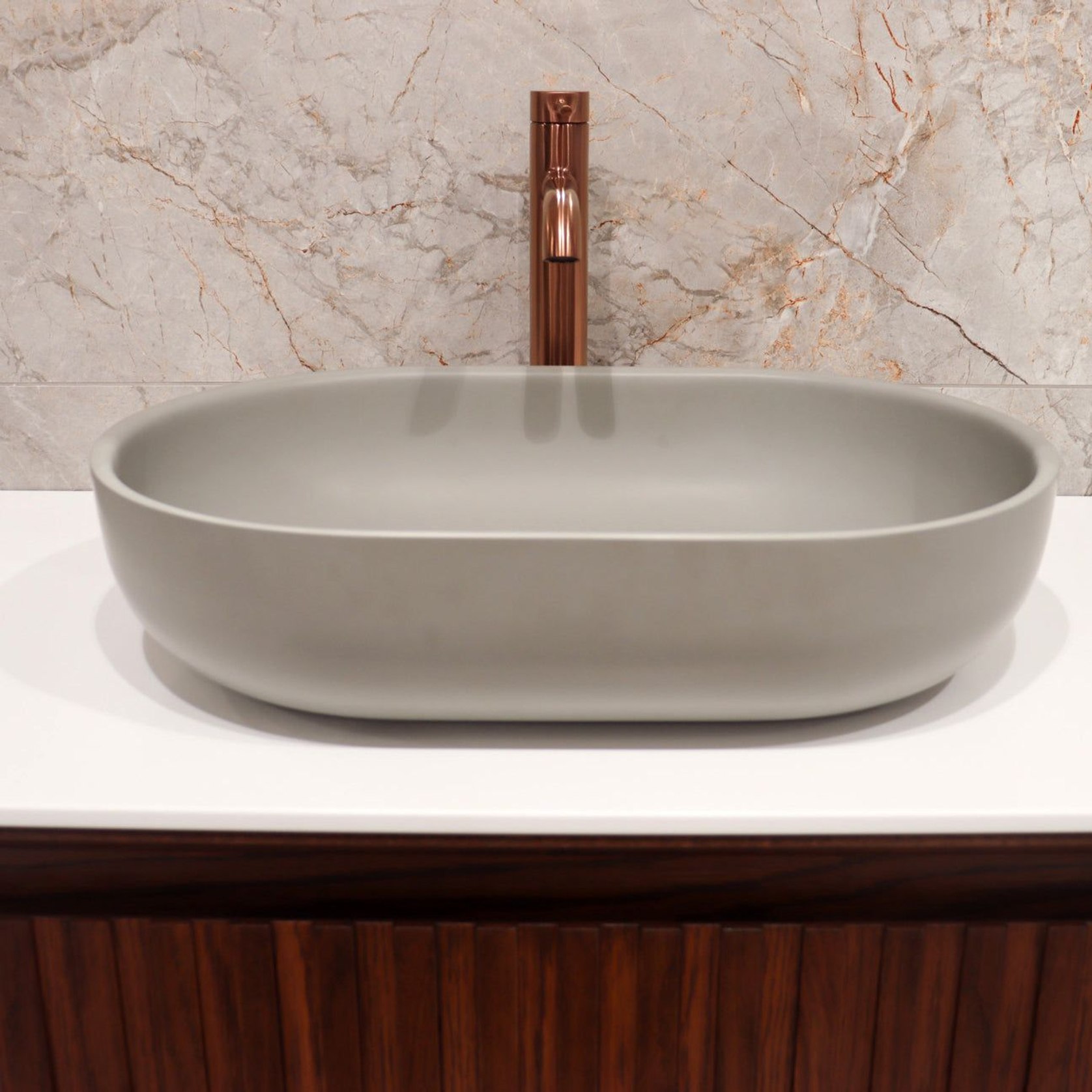 Code Oval Villastone Basin Light Grey | ArchiPro NZ