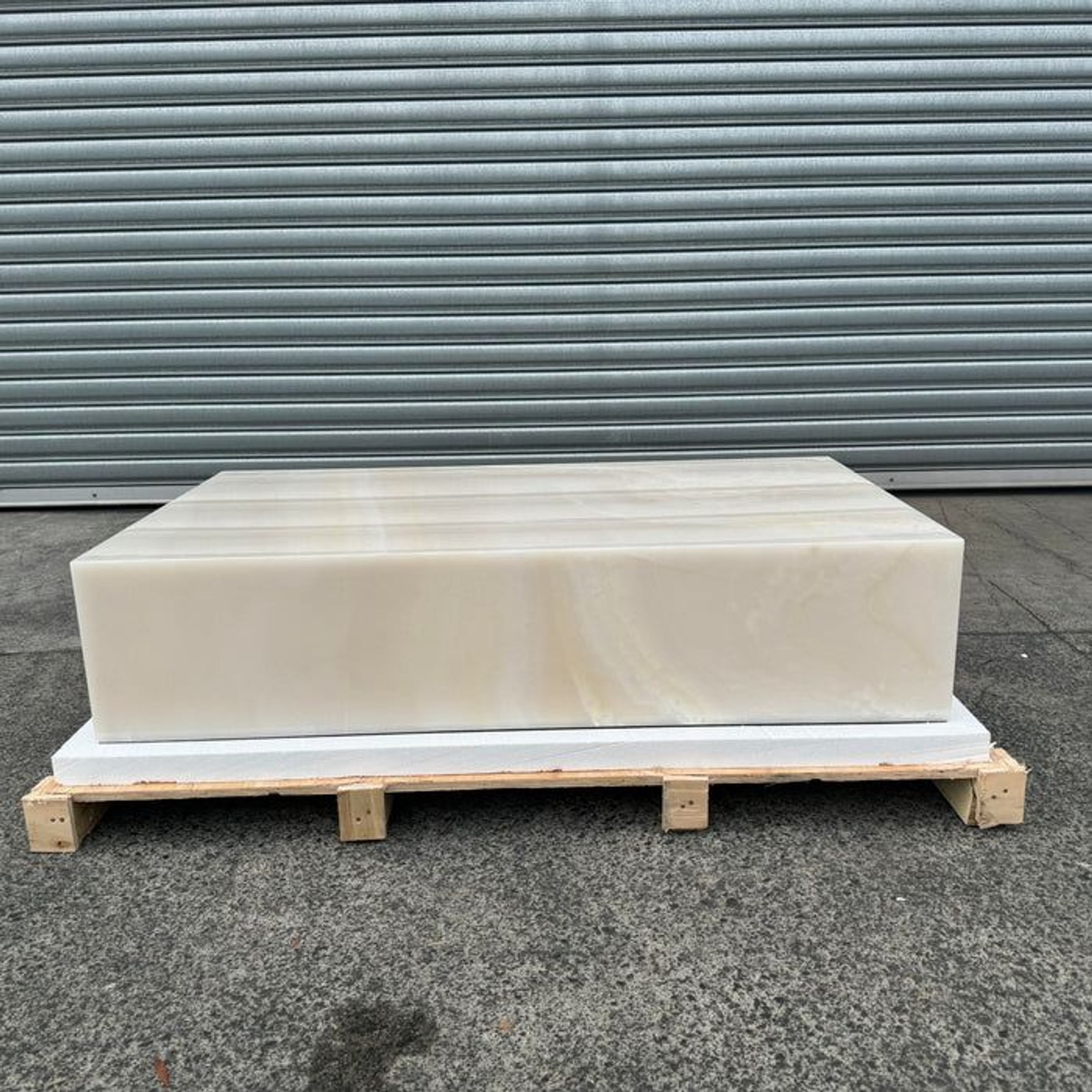 Block Coffee Table - White Onyx - Large | Natural Stone Co. | ArchiPro NZ