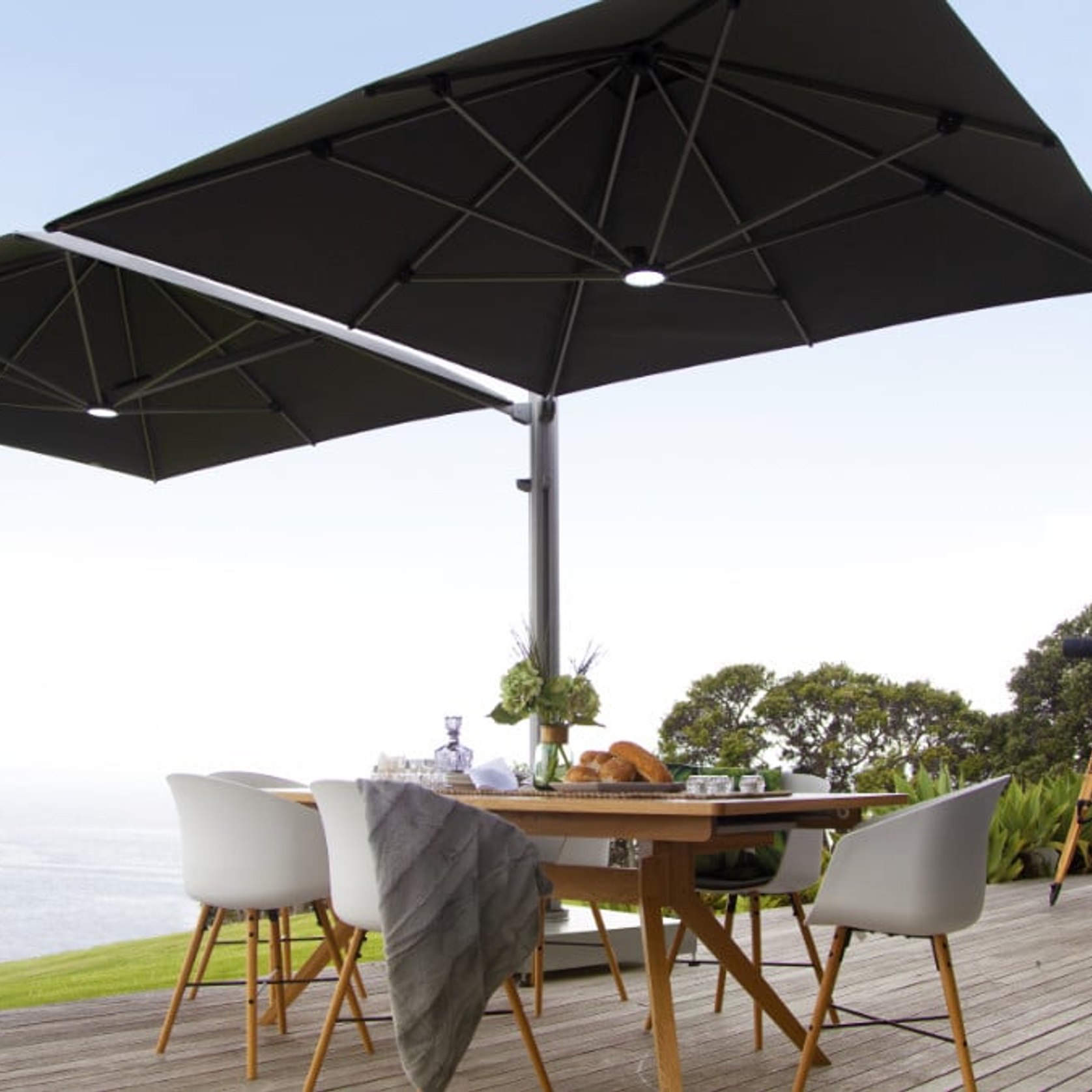 Shadowspec Unity Multi-Canopy Cantilever Umbrella | ArchiPro NZ