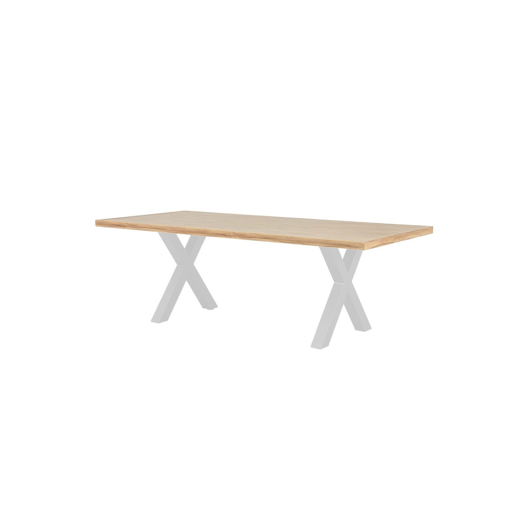 Emilie Aluminium Outdoor Dining Table 220cm | White X Legs | ArchiPro NZ