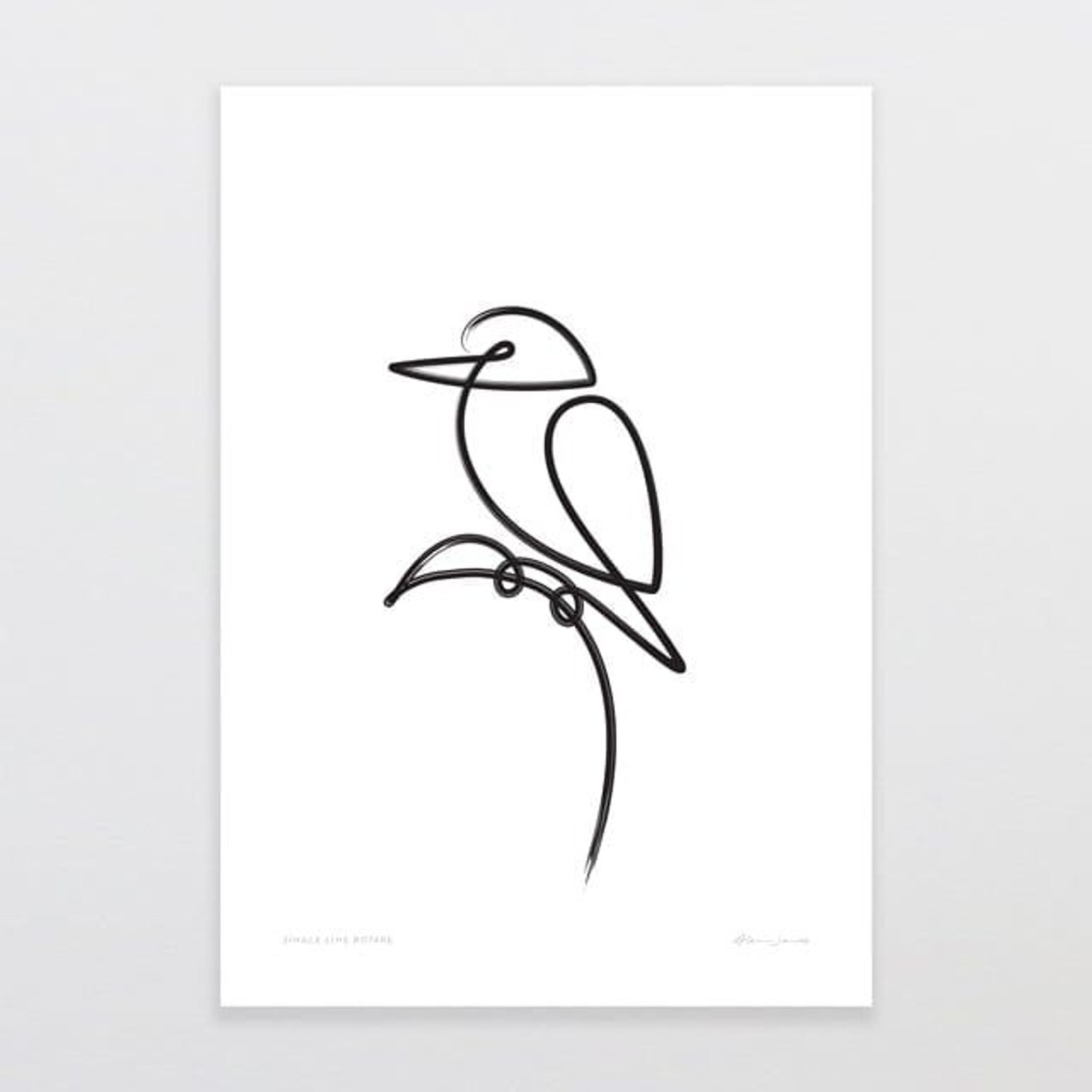 Single Line Kotare Art Print | ArchiPro NZ