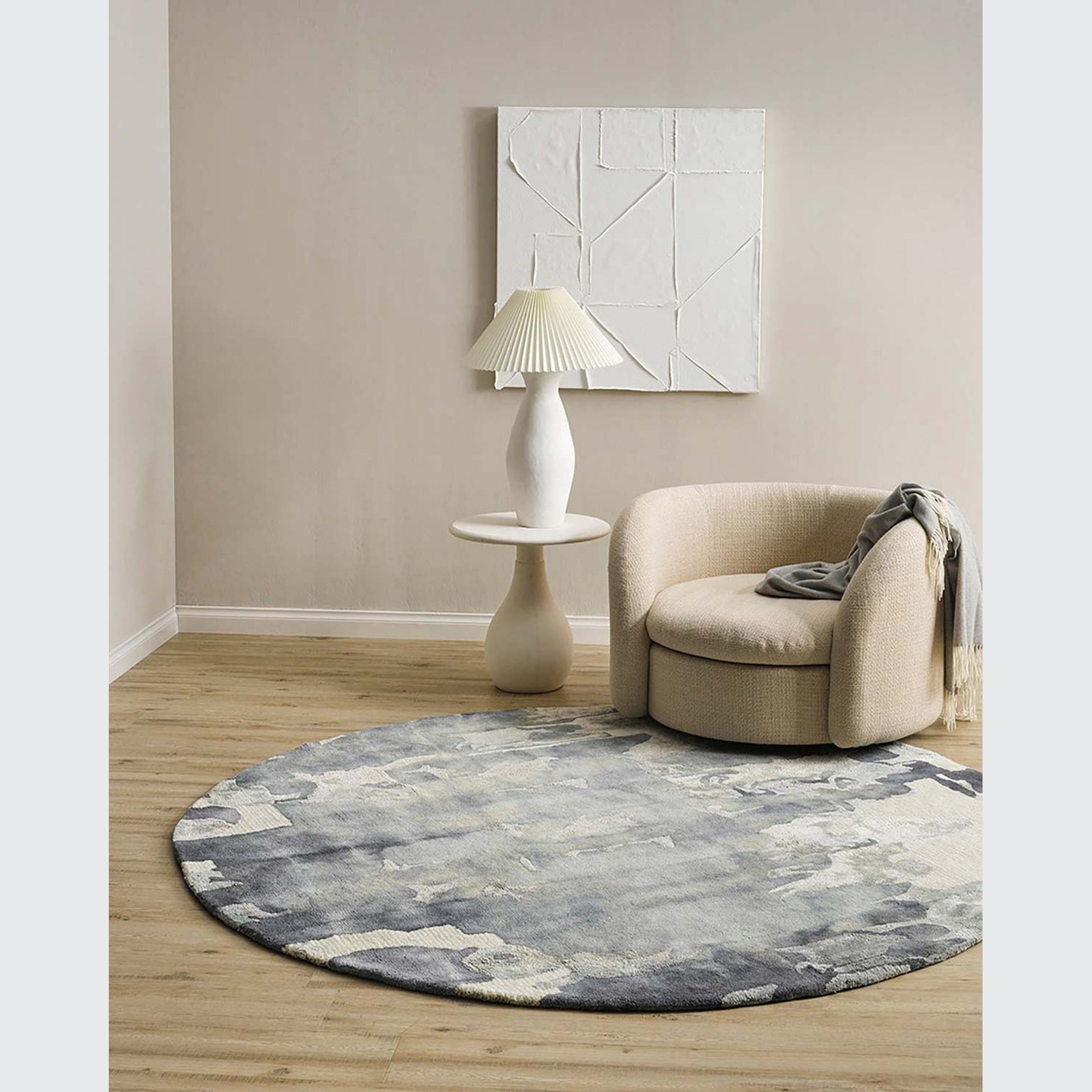 Baya Cape Brett Floor Rug - Round | ArchiPro NZ