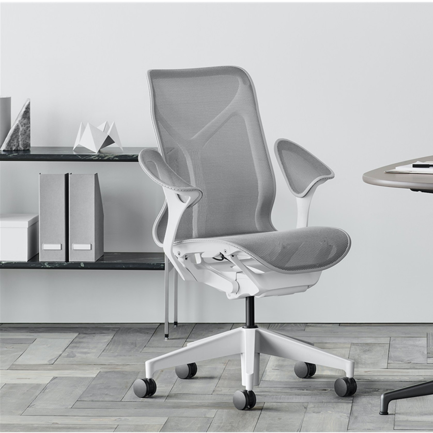 Cosm Mid Back Leaf Arm Graphite | ArchiPro NZ