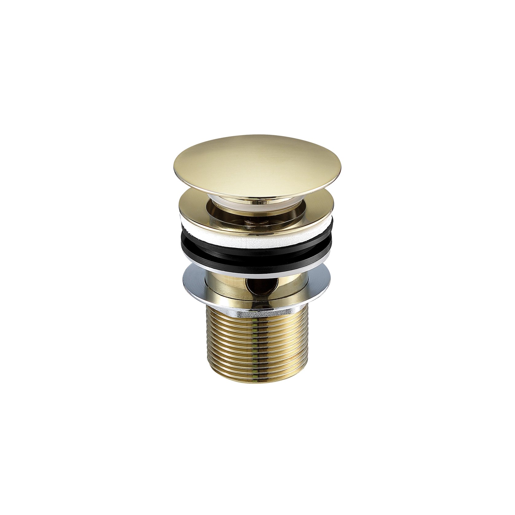Clikclak Overflow Pop-Up Dome Waste Brushed Gold | ArchiPro NZ Clikclak Overflow Pop-Up Dome Waste Brushed Gold | ArchiPro NZ