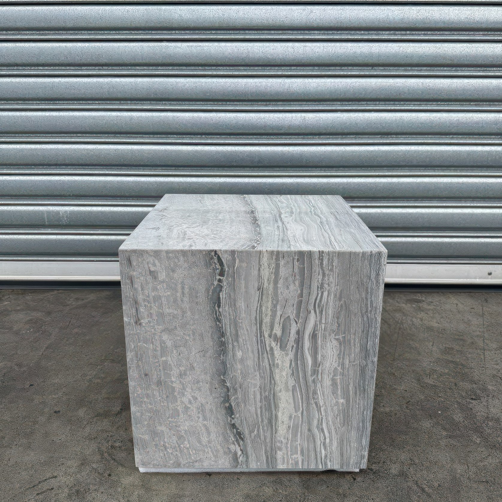 Cube Side Table-White Latte Marble | Natural Stone Co. | ArchiPro NZ