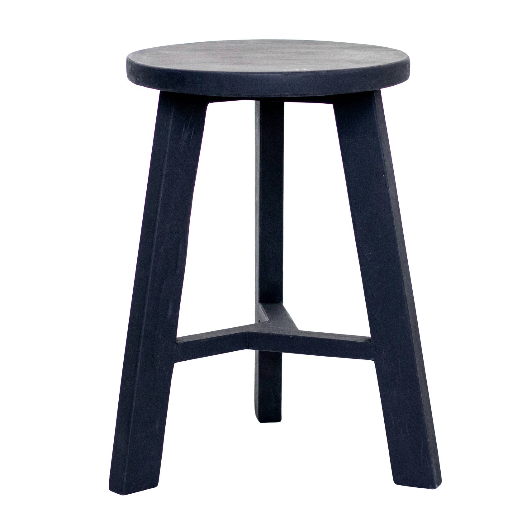 Rustico Reclaimed Teak Tripod Stool - Black | ArchiPro NZ