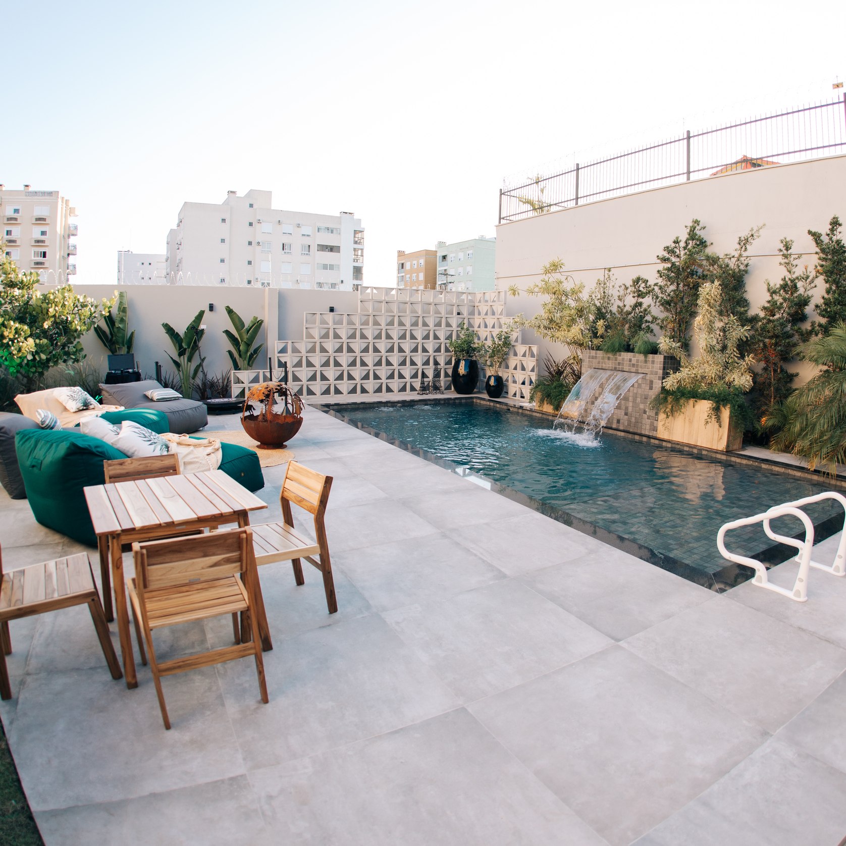 Fes Blue 9.0m x 4.0m Swimming pool with tanning ledge | ArchiPro NZ