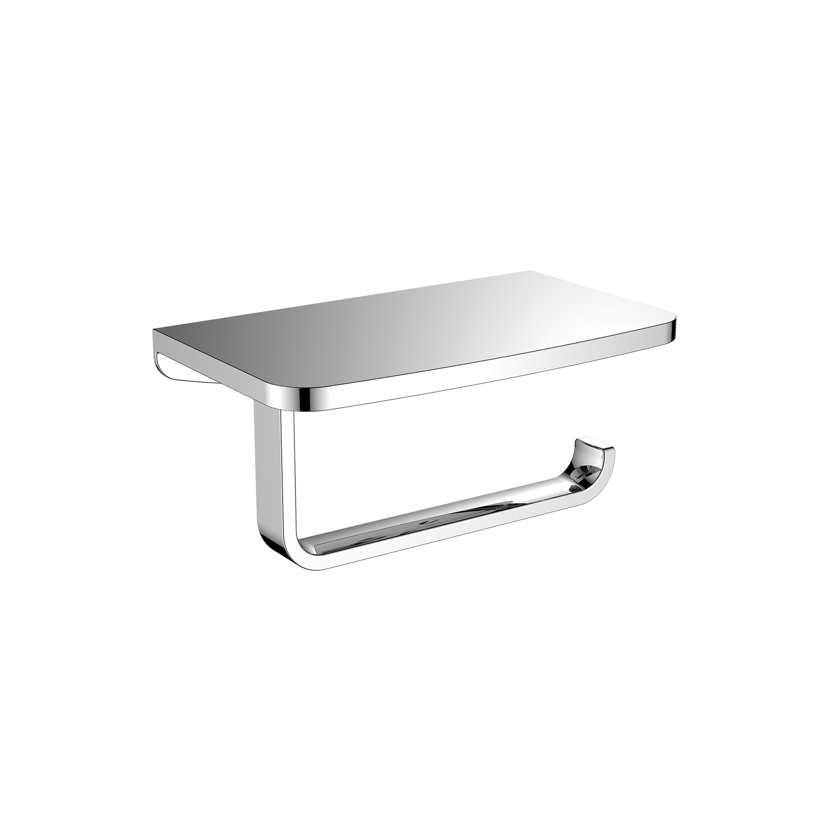 Cubic Toilet Roll Holder with Shelf Chrome | ArchiPro NZ