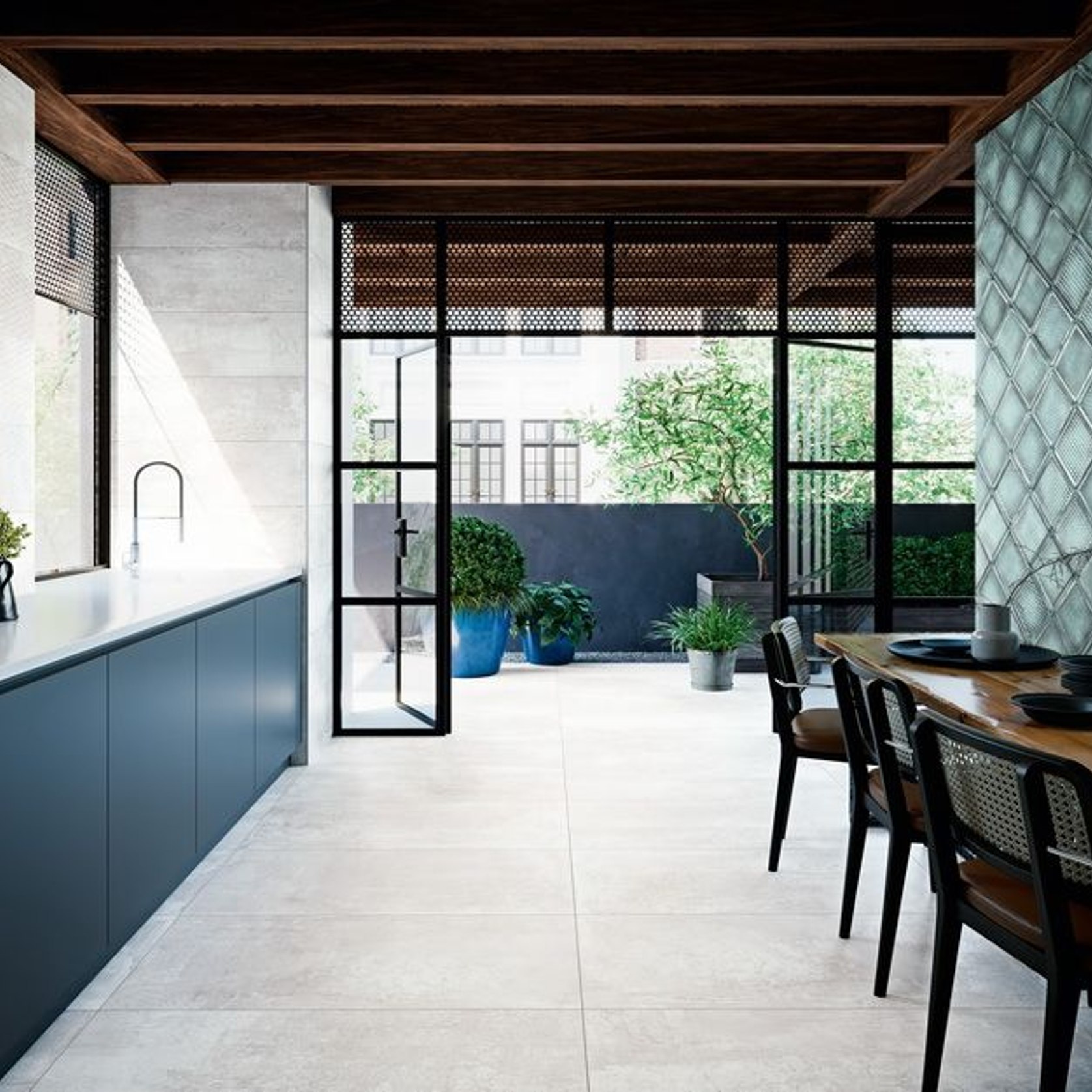 Glass Blue Brick Wall Tiles | ArchiPro NZ