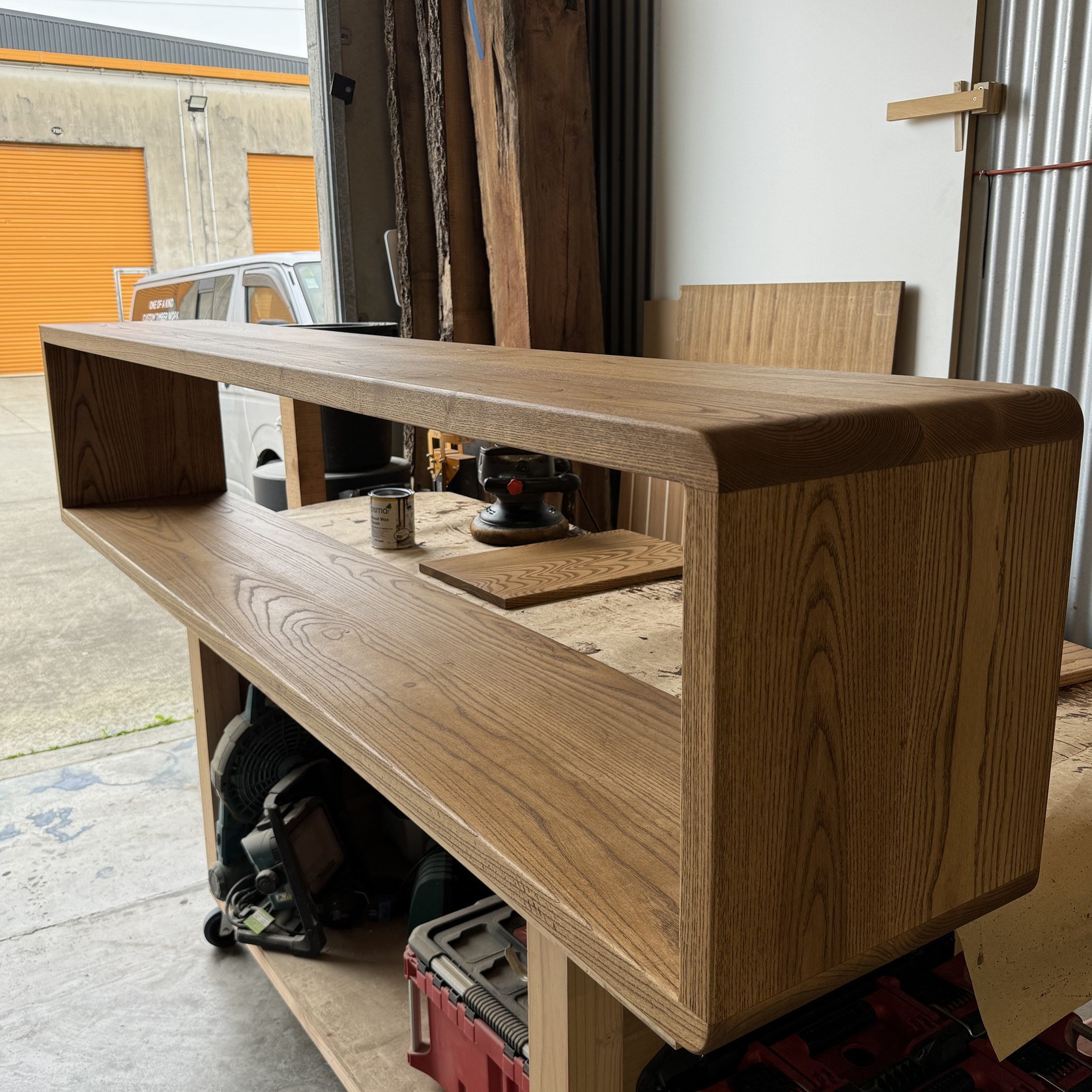 Bespoke Floating Wall Unit — American White Ash | ArchiPro NZ