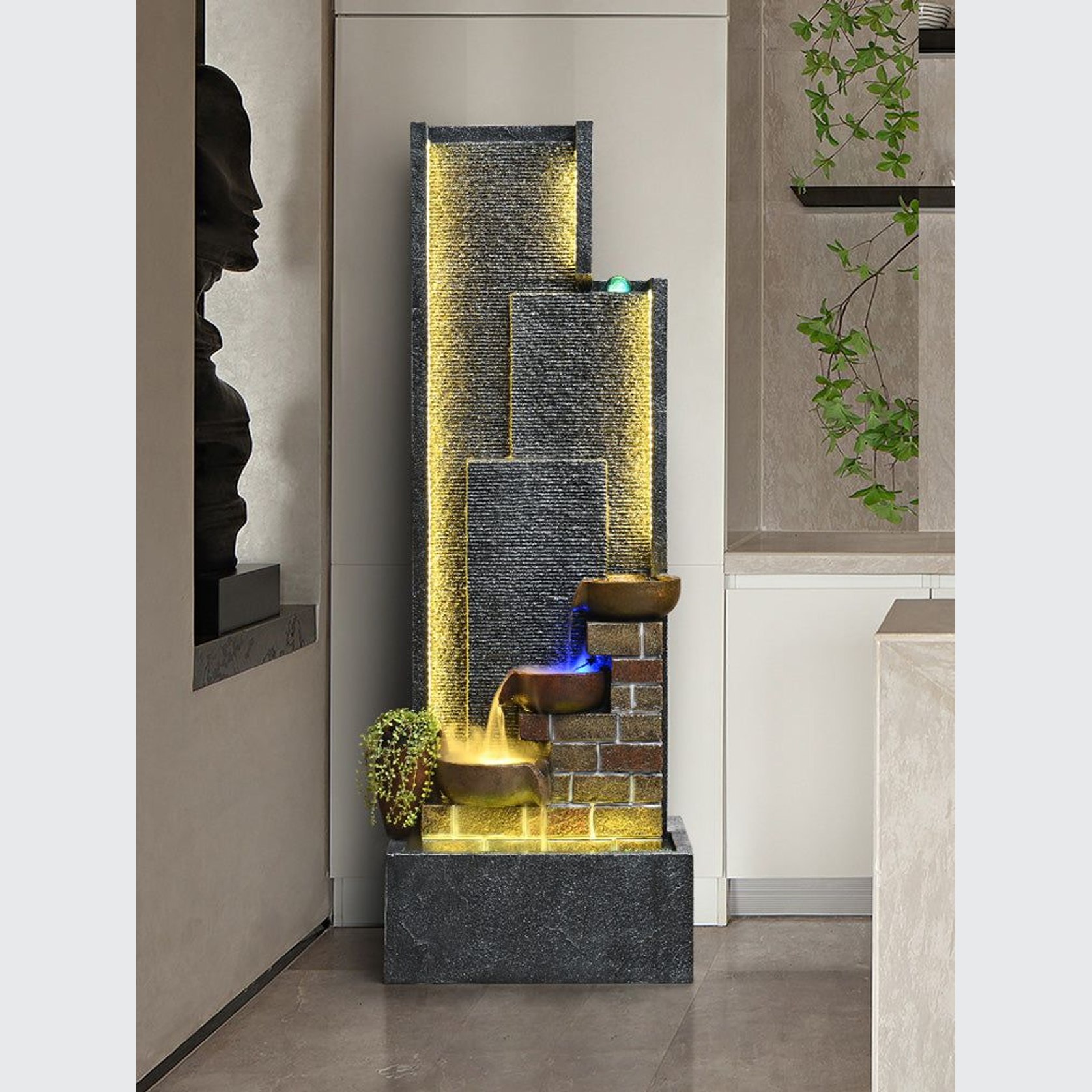 Modern Tiered Water Feature 62 x 42 x 170cm | ArchiPro NZ