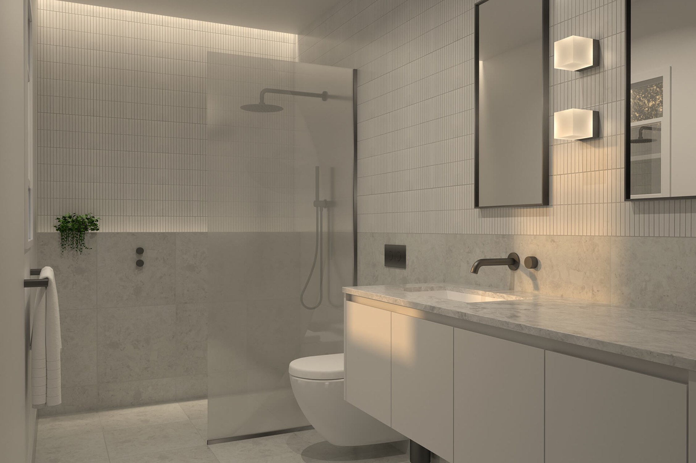 White Concrete Ensuite | ArchiPro NZ